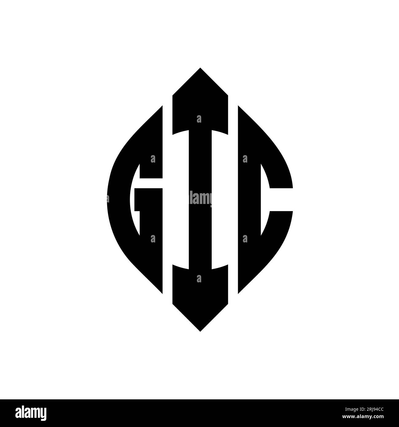 GIC circle letter logo design with circle and ellipse shape. GIC ...