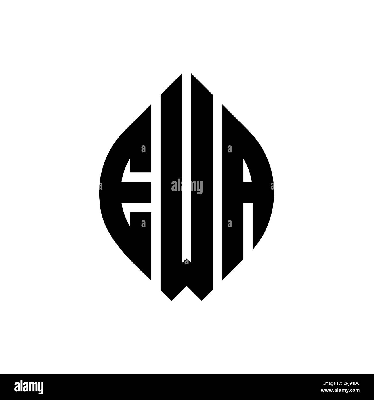 EWA circle letter logo design with circle and ellipse shape. EWA ...