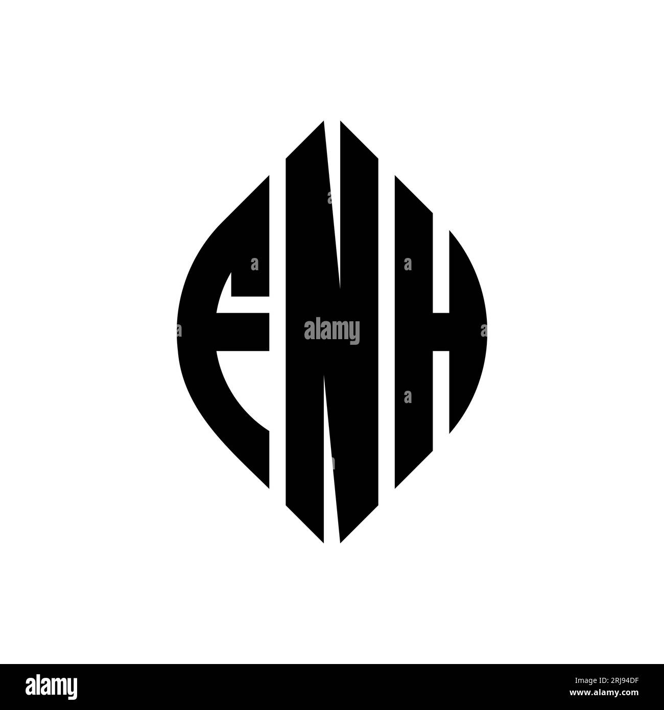 FNH circle letter logo design with circle and ellipse shape. FNH ...