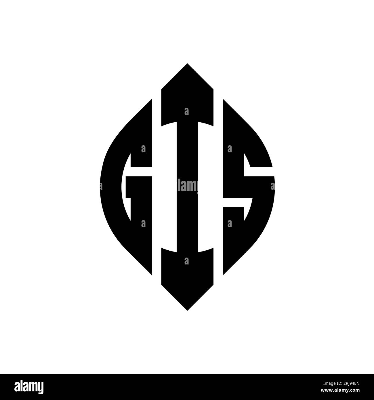 GIS circle letter logo design with circle and ellipse shape. GIS ...