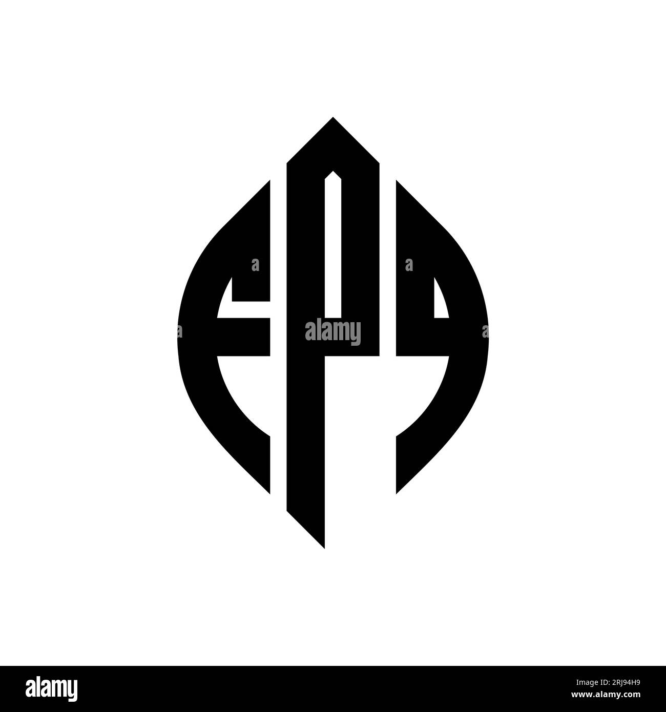 FPQ circle letter logo design with circle and ellipse shape. FPQ ...