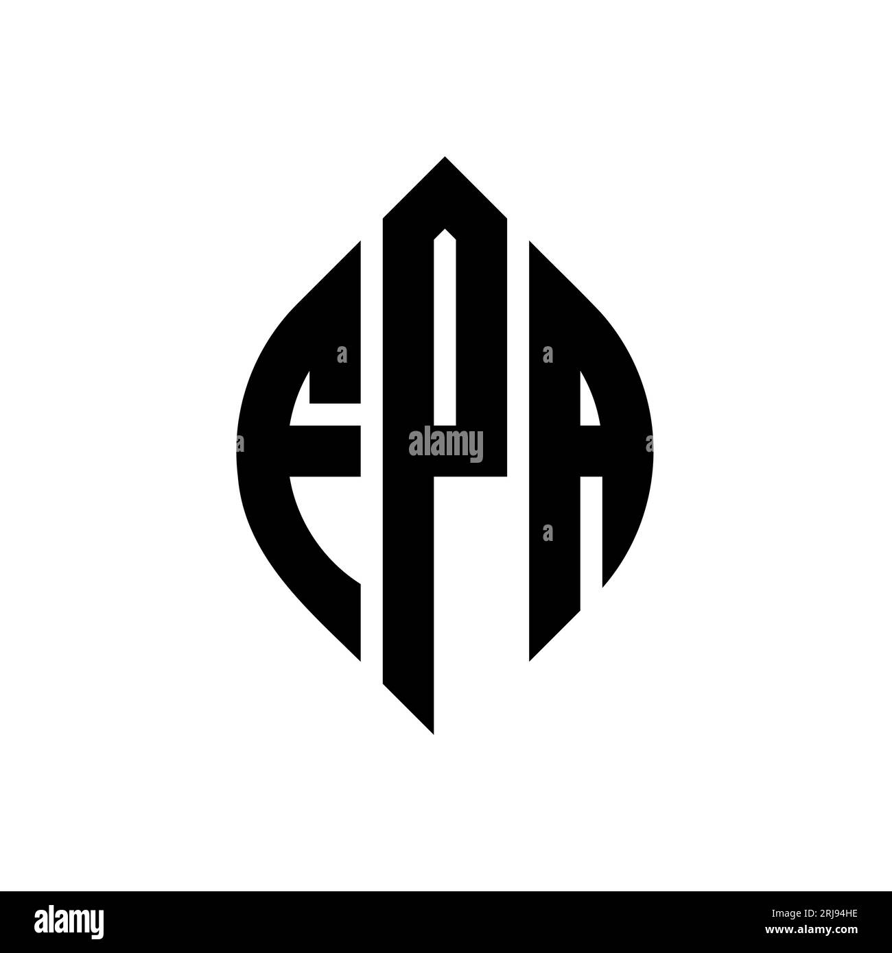 FPA circle letter logo design with circle and ellipse shape. FPA ...