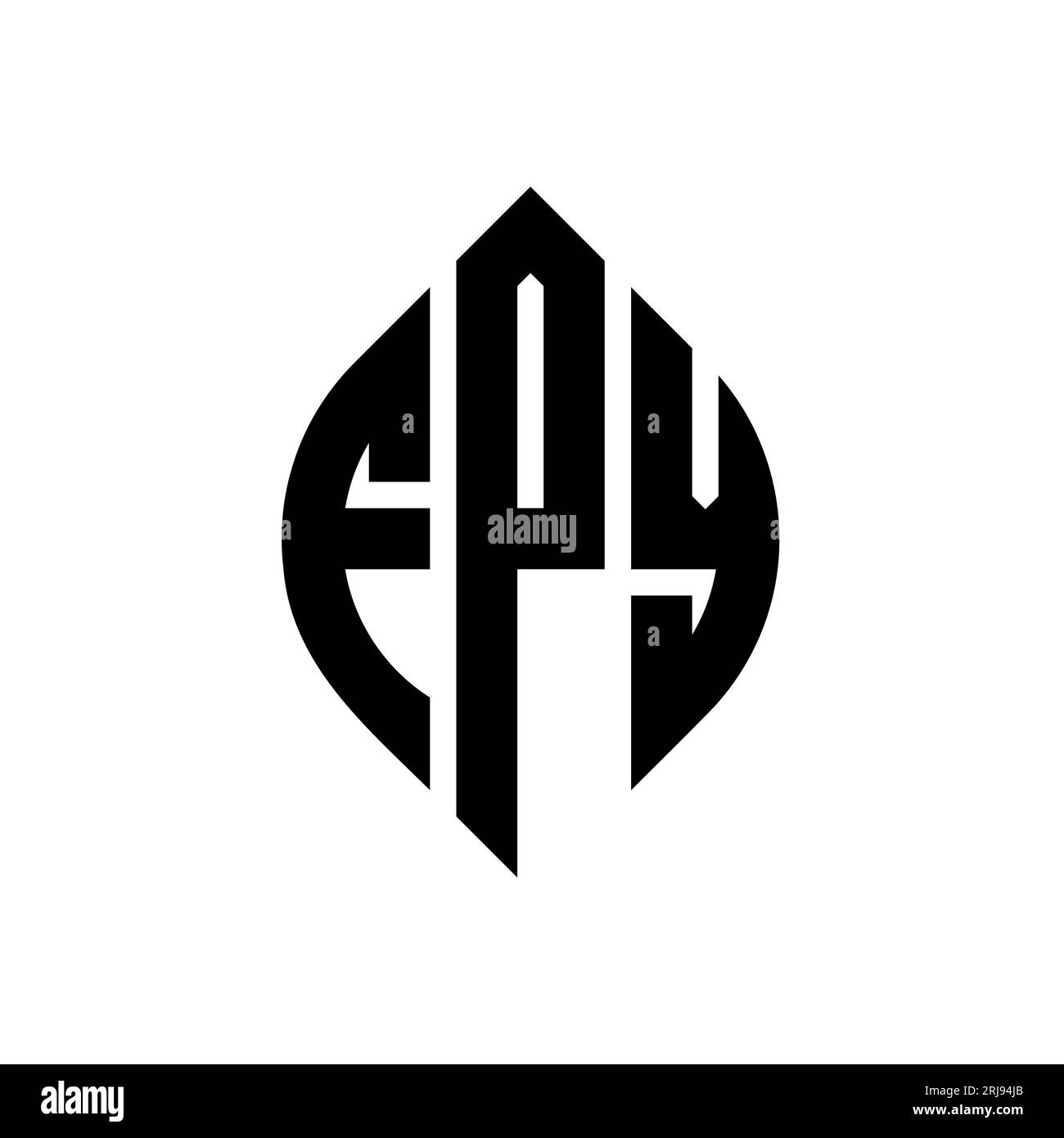 FPY circle letter logo design with circle and ellipse shape. FPY ...