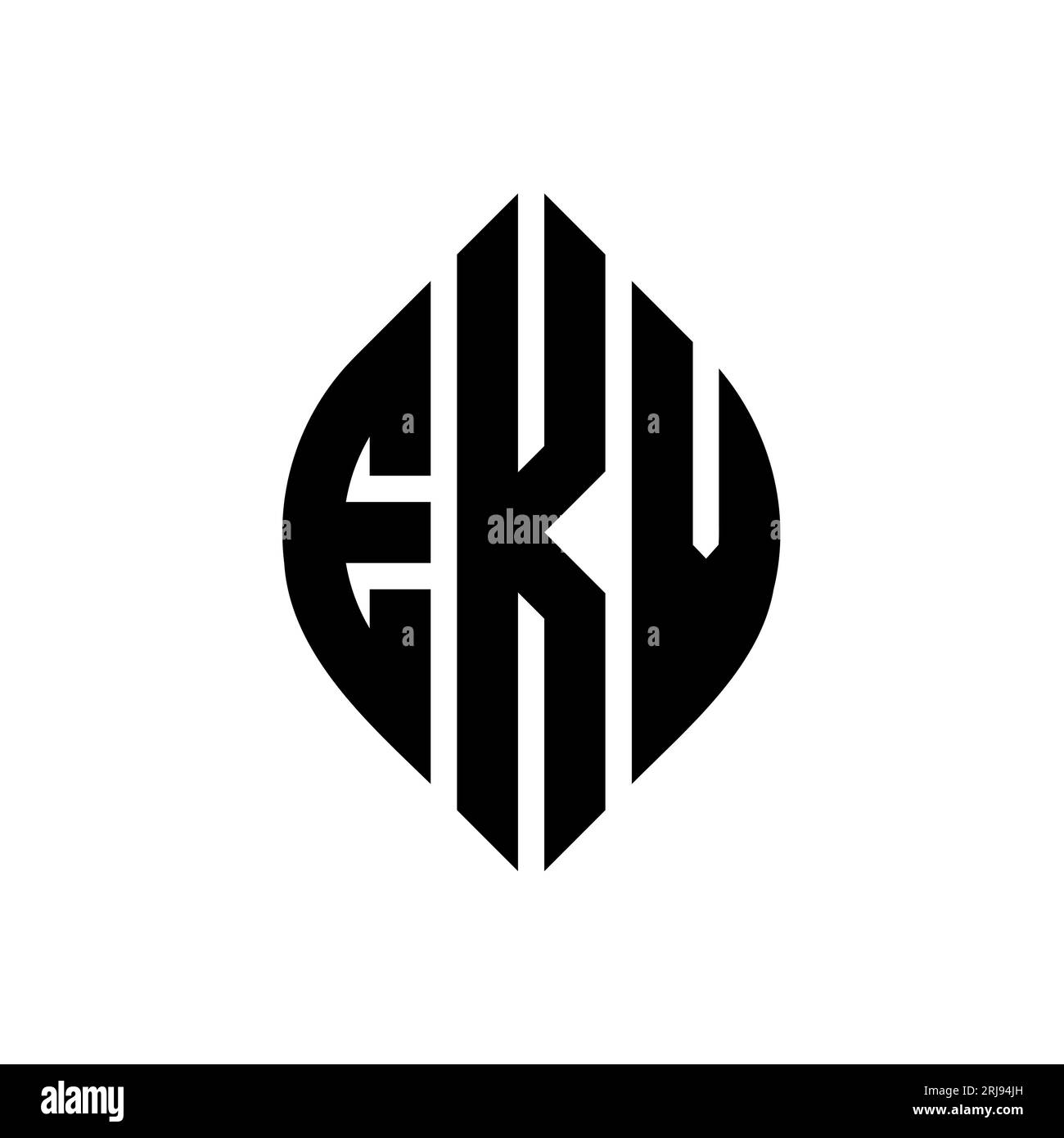 EKV circle letter logo design with circle and ellipse shape. EKV ...