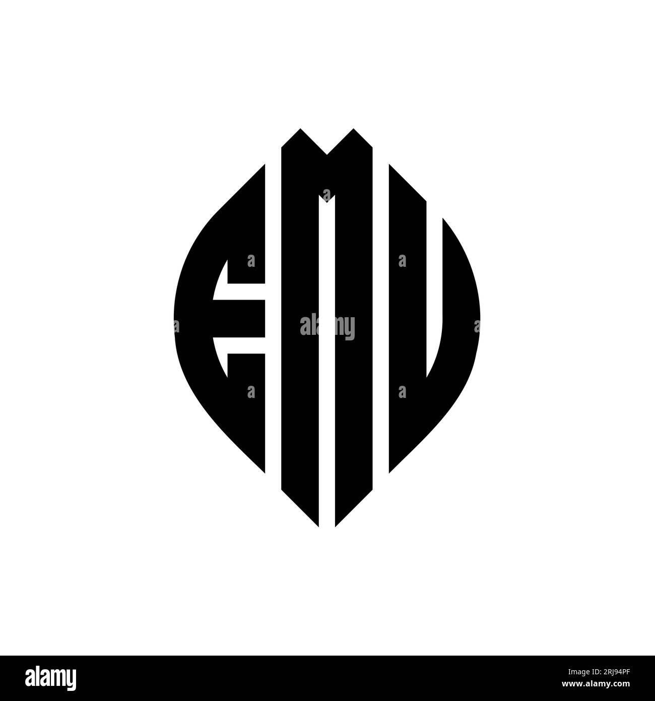 EMU circle letter logo design with circle and ellipse shape. EMU ...