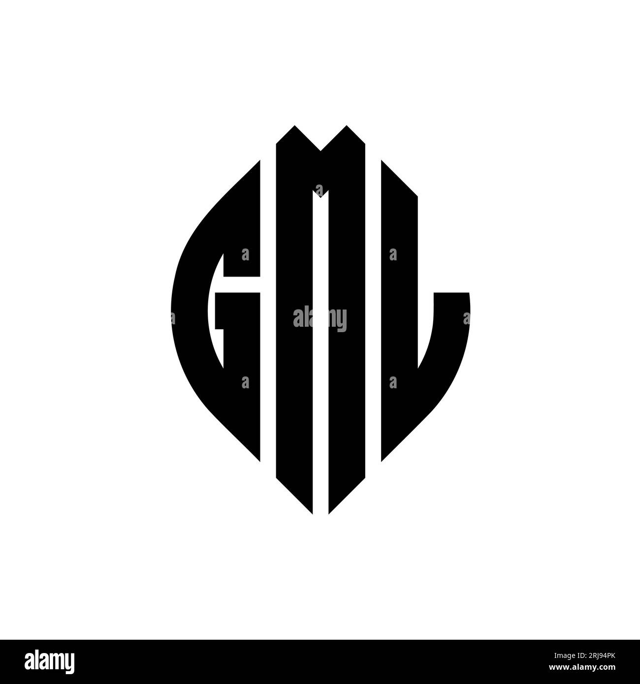 GML circle letter logo design with circle and ellipse shape. GML ...