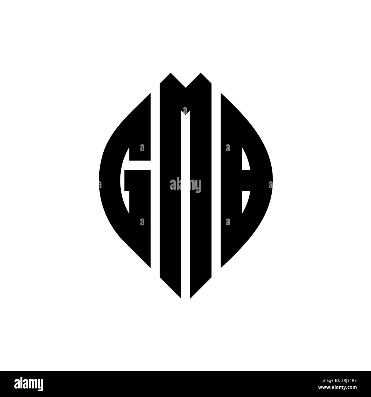 GMB circle letter logo design with circle and ellipse shape. GMB ...