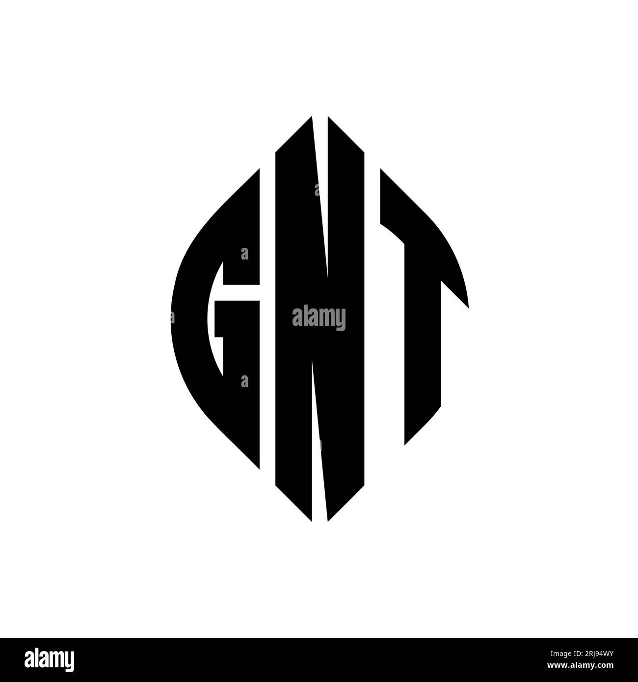GNT circle letter logo design with circle and ellipse shape. GNT ...