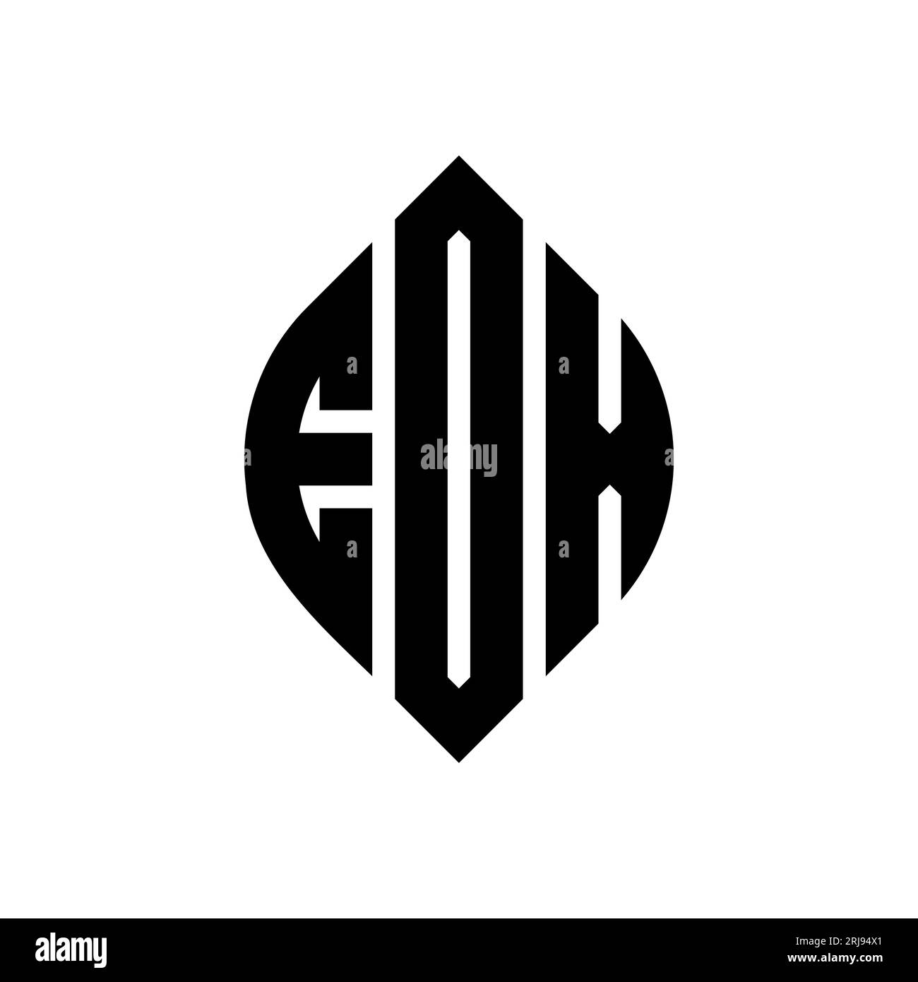 EOX circle letter logo design with circle and ellipse shape. EOX ...