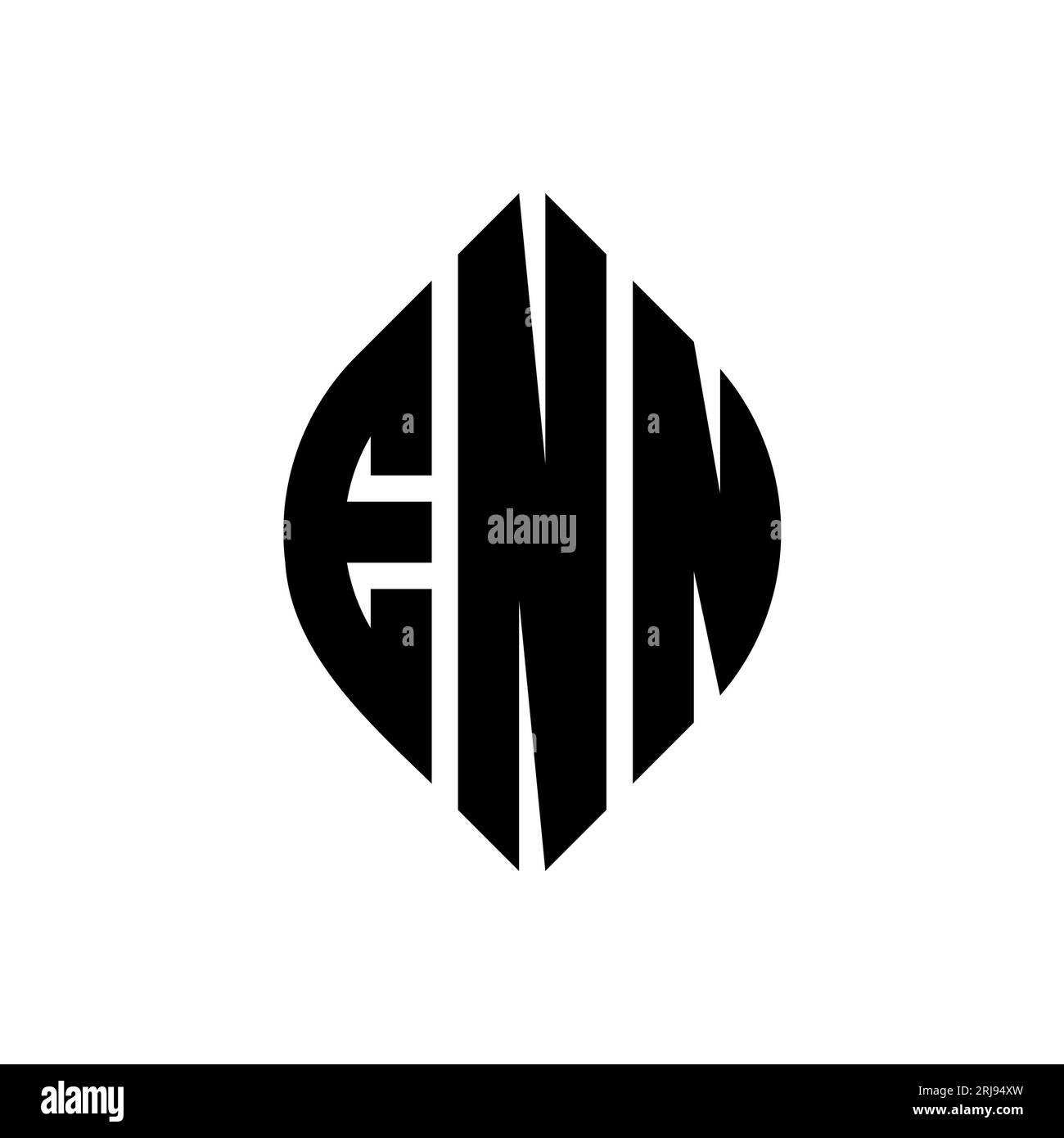 ENN circle letter logo design with circle and ellipse shape. ENN ...
