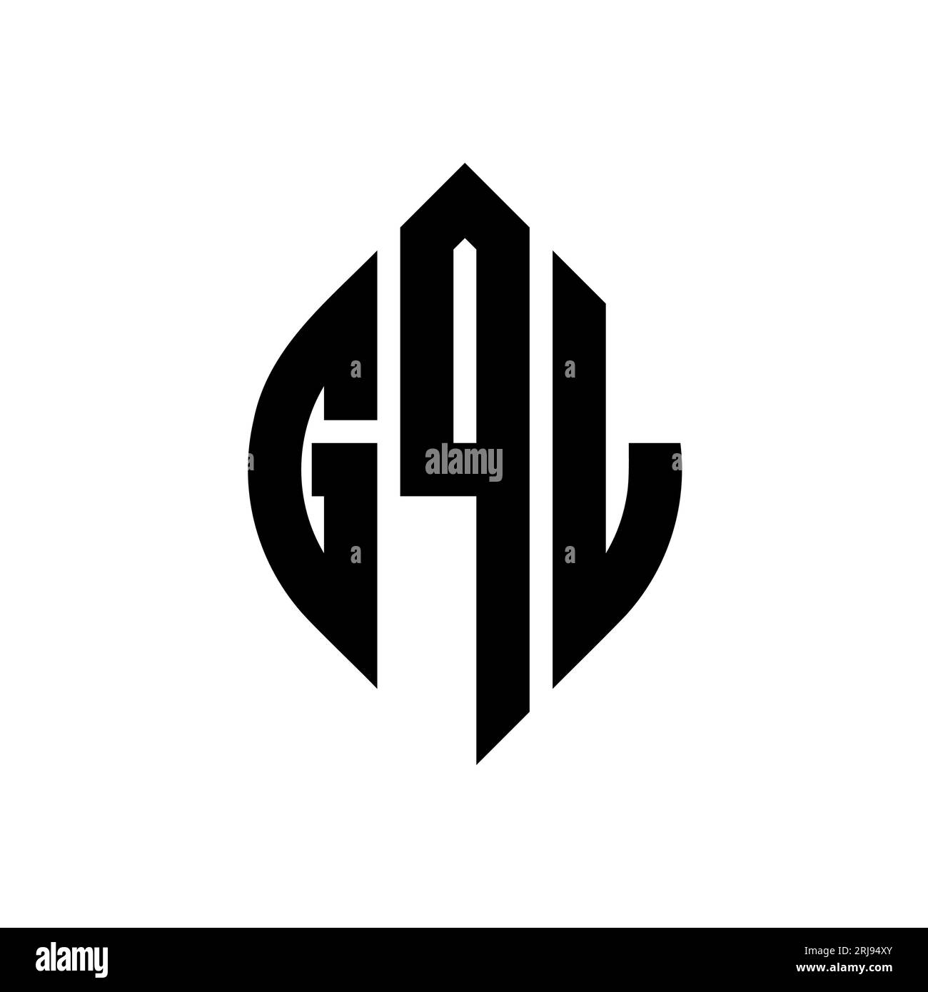 GQL circle letter logo design with circle and ellipse shape. GQL ...
