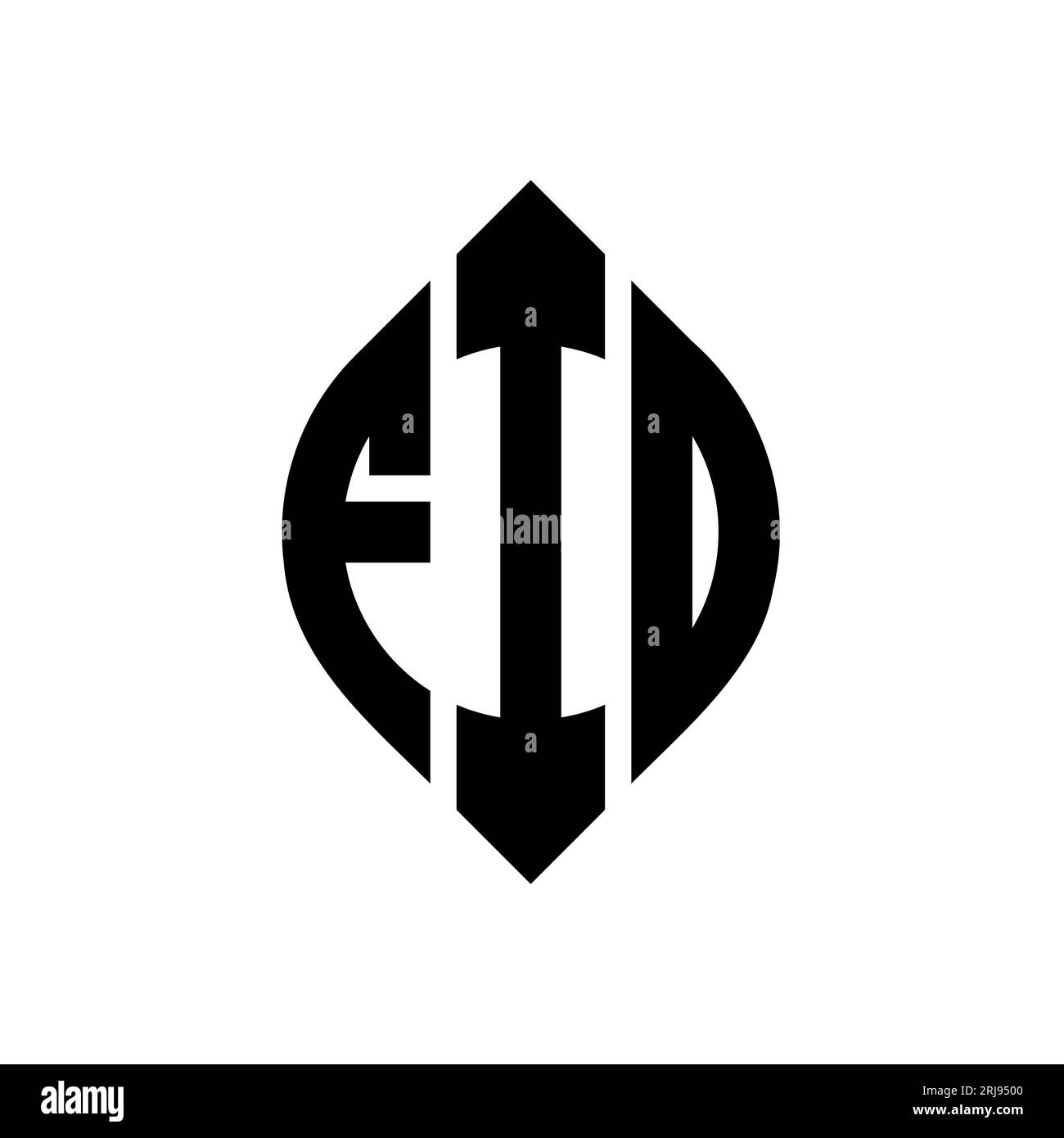 FIO circle letter logo design with circle and ellipse shape. FIO ...