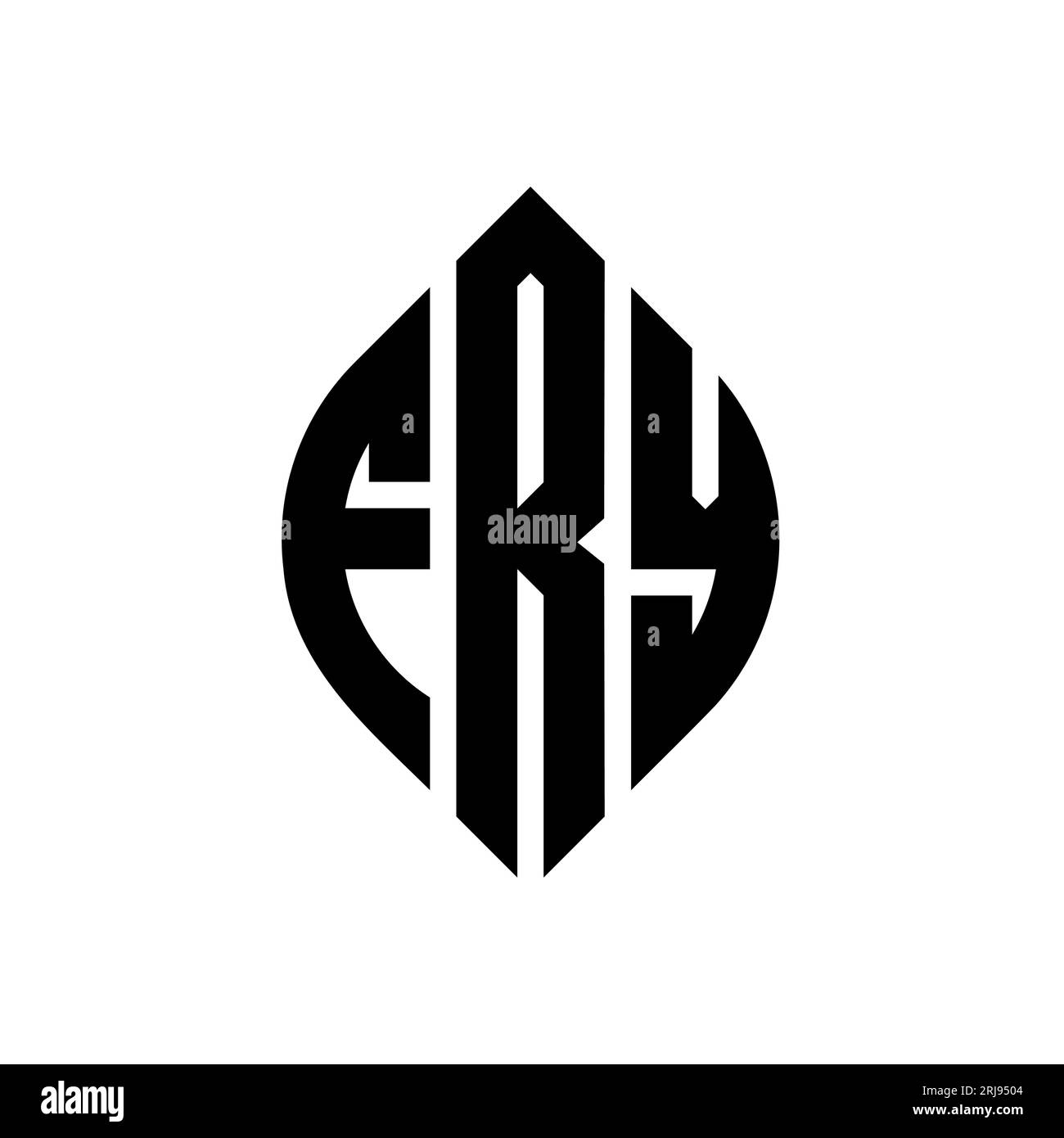 FRY circle letter logo design with circle and ellipse shape. FRY ...