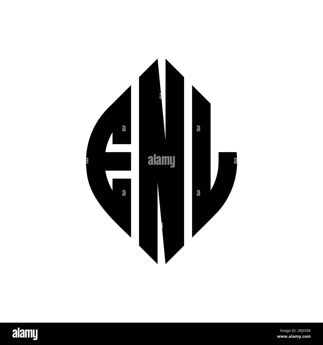 ENL circle letter logo design with circle and ellipse shape. ENL ...