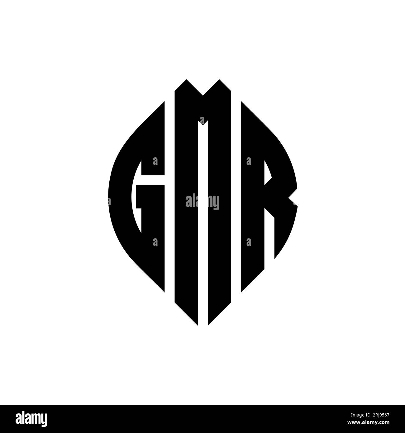 GMR circle letter logo design with circle and ellipse shape. GMR ...