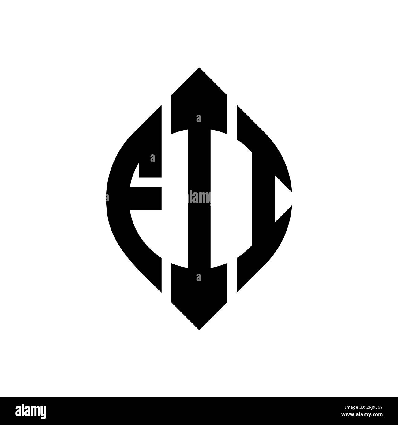 FII circle letter logo design with circle and ellipse shape. FII ...
