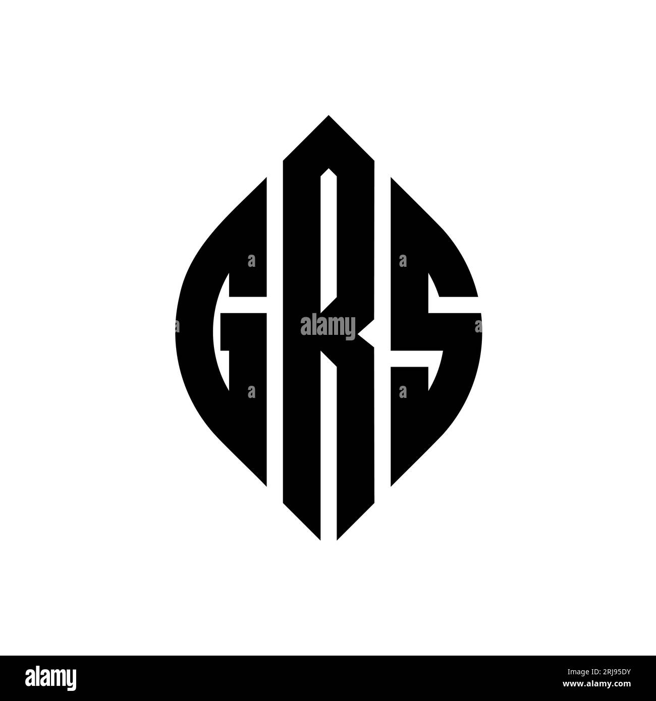 GRS circle letter logo design with circle and ellipse shape. GRS ...