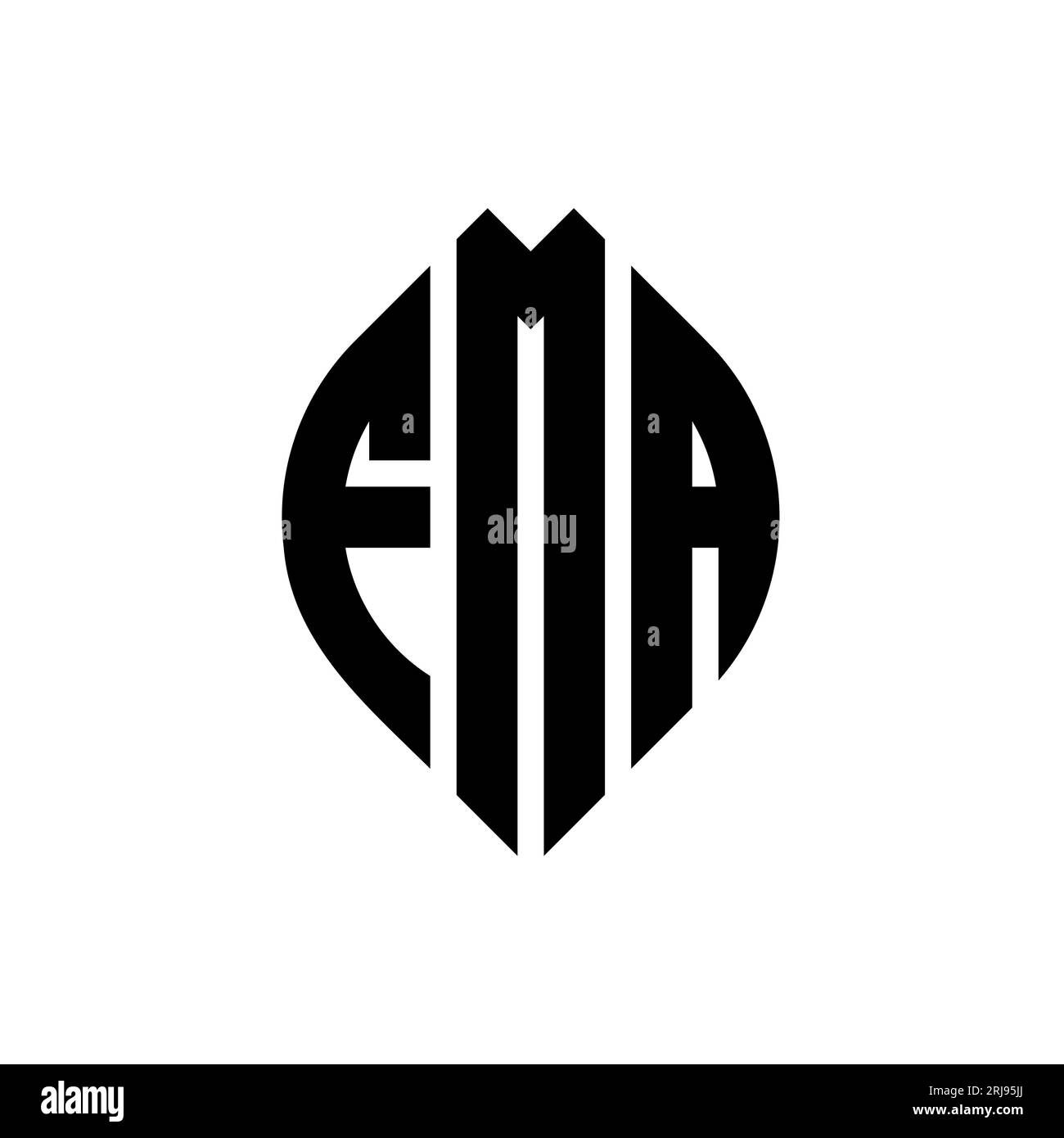 FMA circle letter logo design with circle and ellipse shape. FMA ...