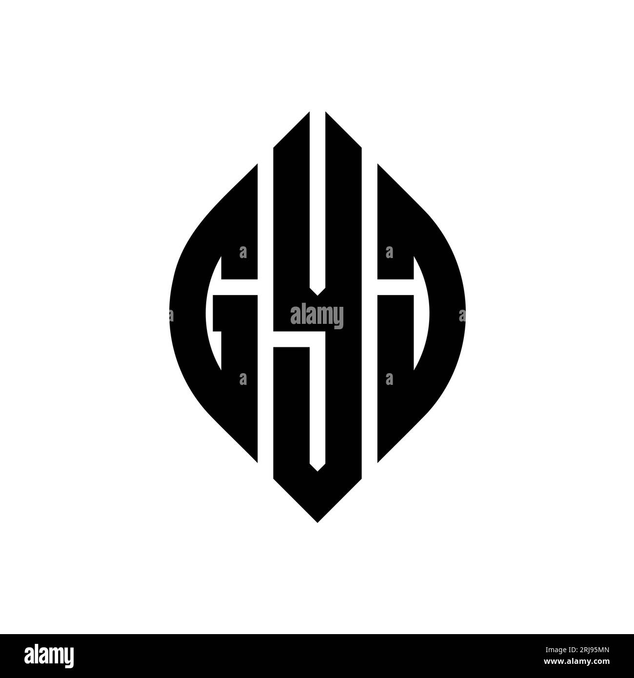 GYJ circle letter logo design with circle and ellipse shape. GYJ ...