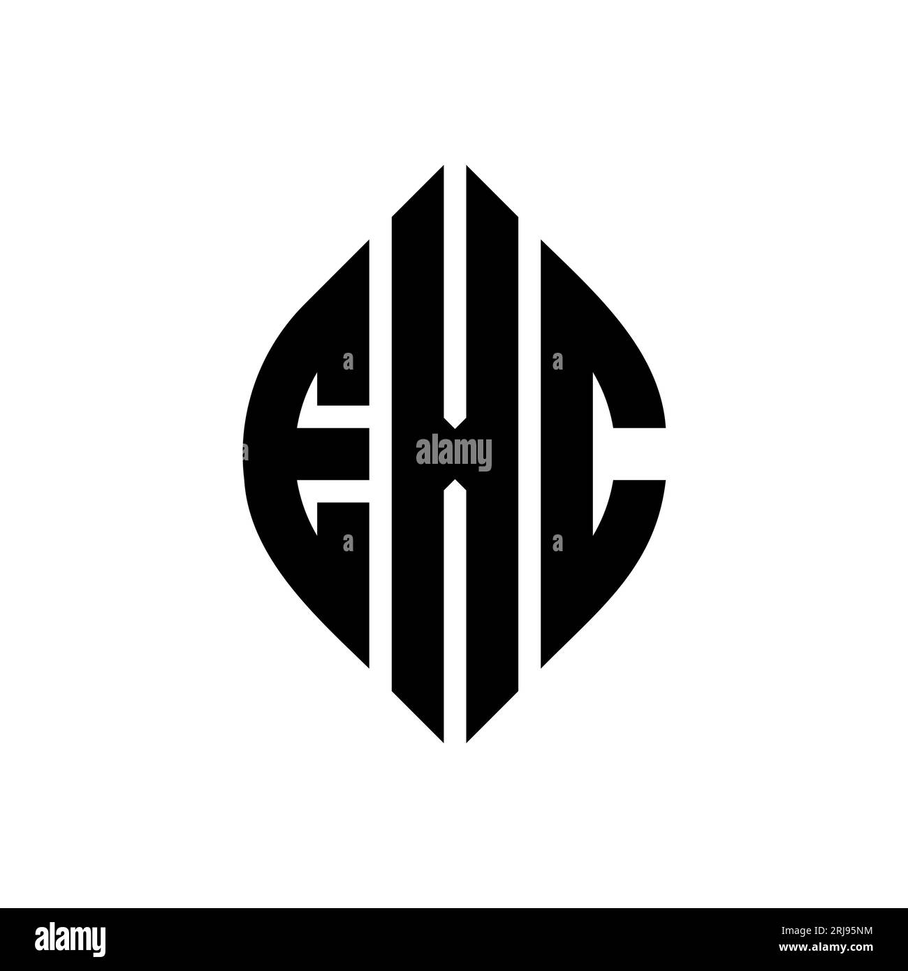 EXC circle letter logo design with circle and ellipse shape. EXC ...