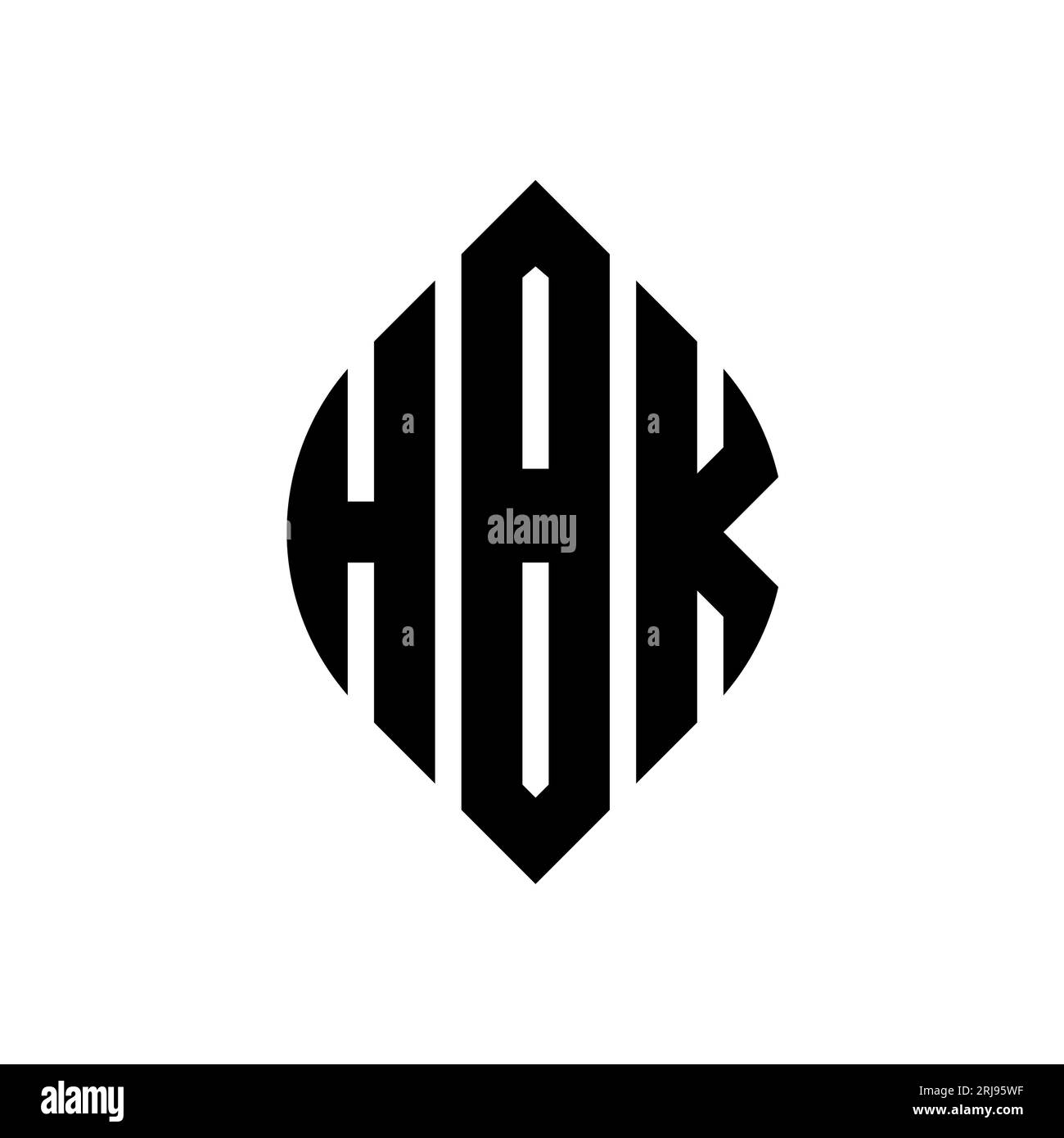 HBK circle letter logo design with circle and ellipse shape. HBK ellipse letters with ...