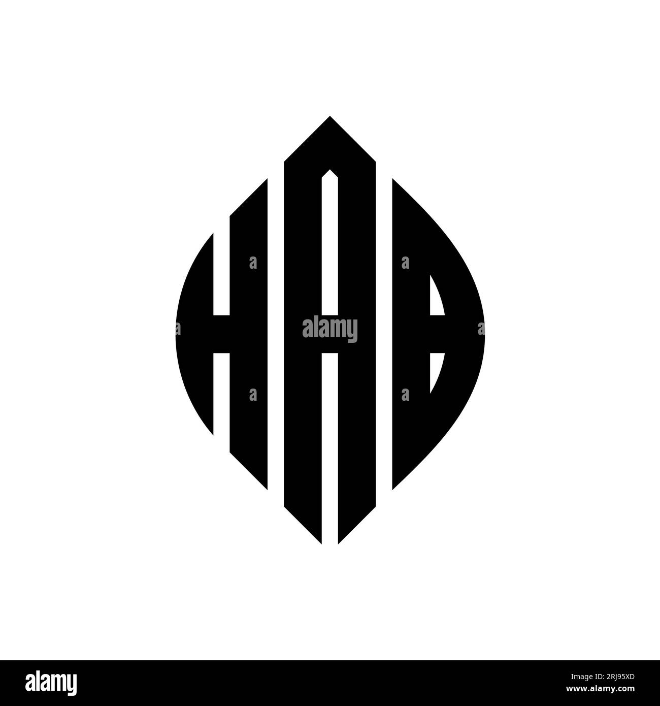 HAB circle letter logo design with circle and ellipse shape. HAB ...