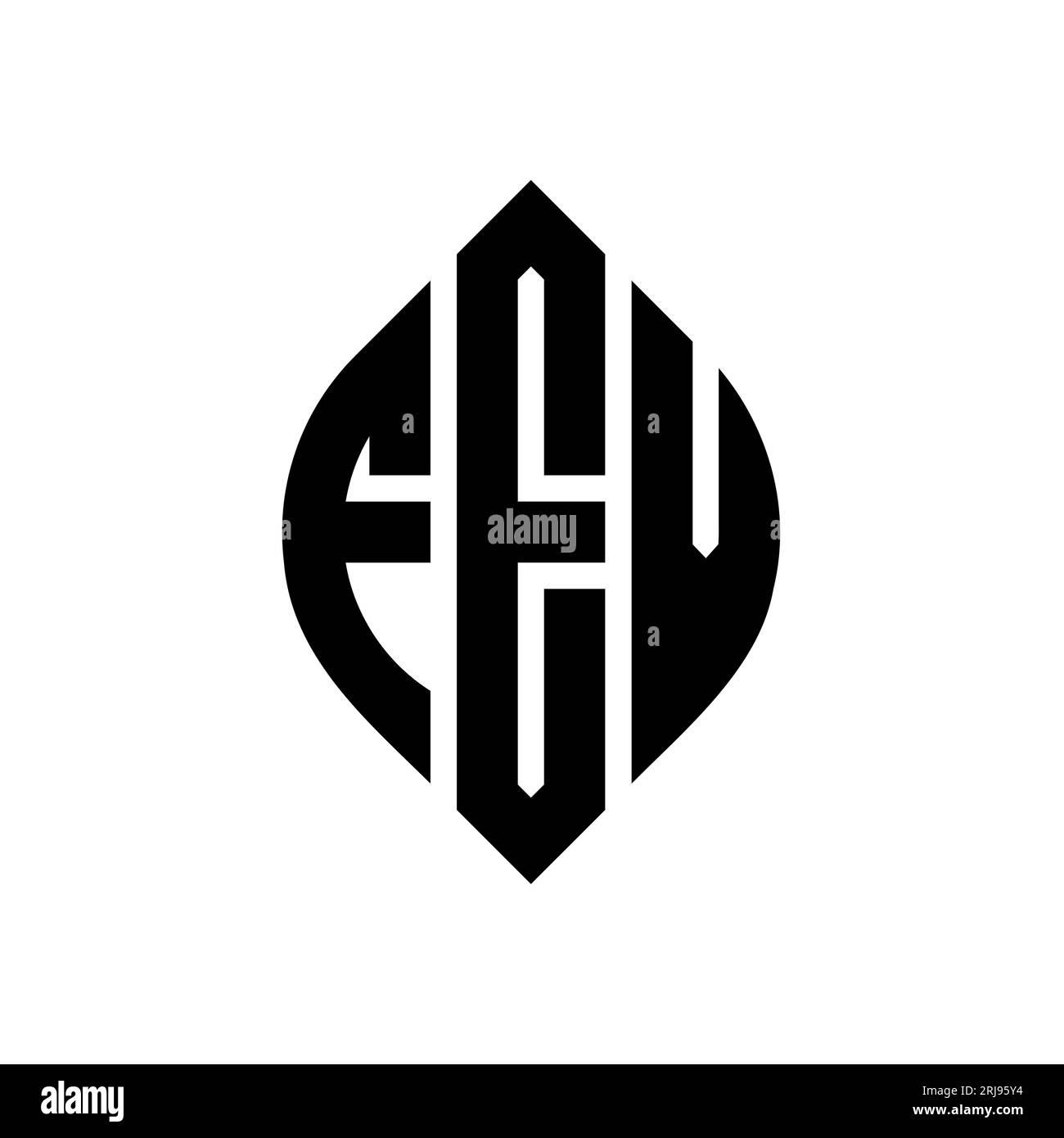 FEV circle letter logo design with circle and ellipse shape. FEV ...