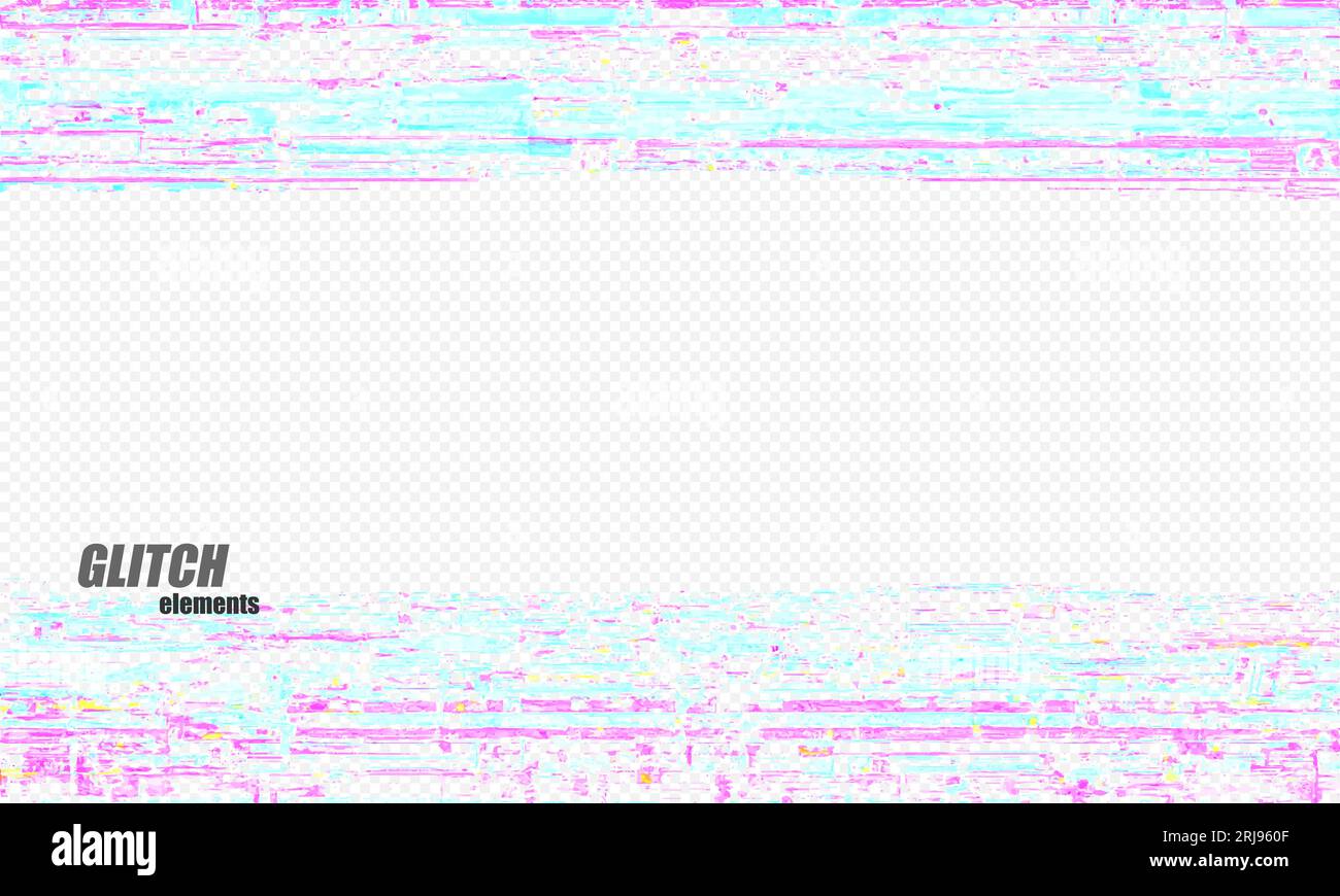 Abstract digital glitch on transparency background. Vector illustration ...