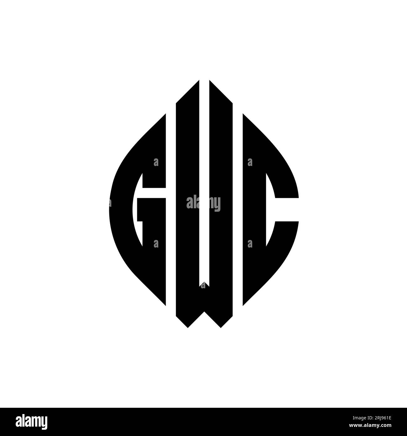 GWC circle letter logo design with circle and ellipse shape. GWC ...