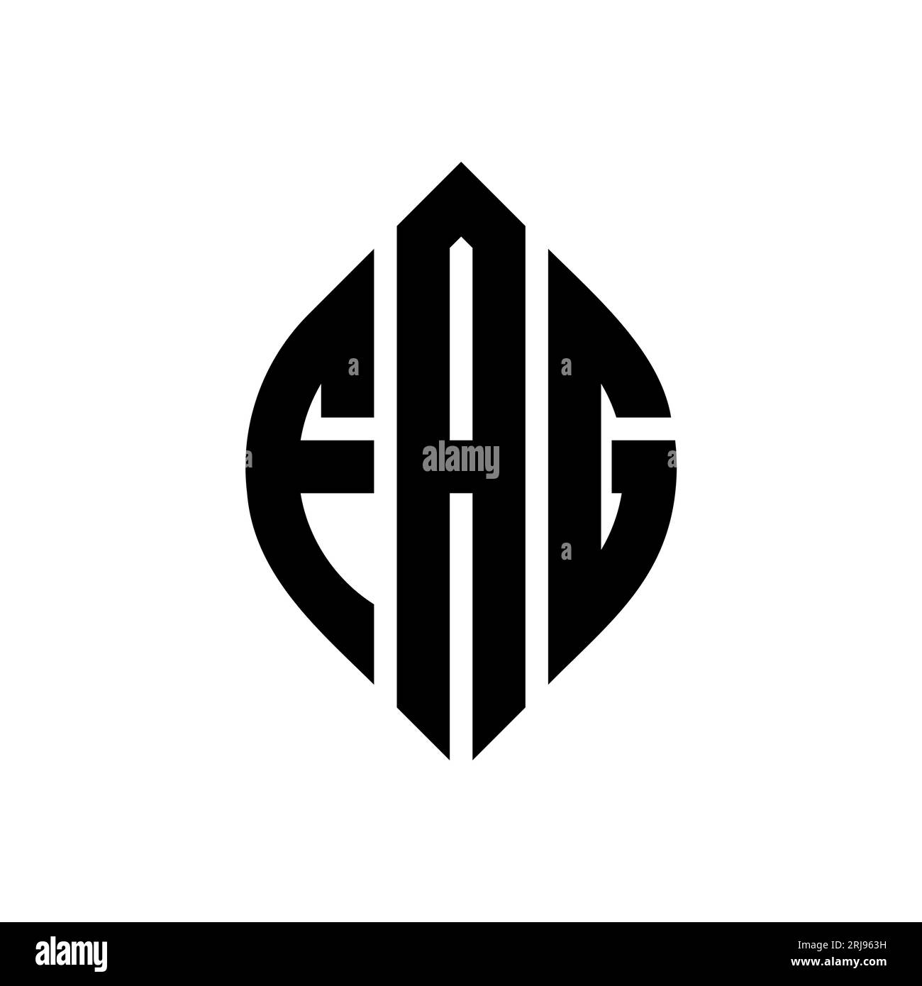 FAG circle letter logo design with circle and ellipse shape. FAG ...