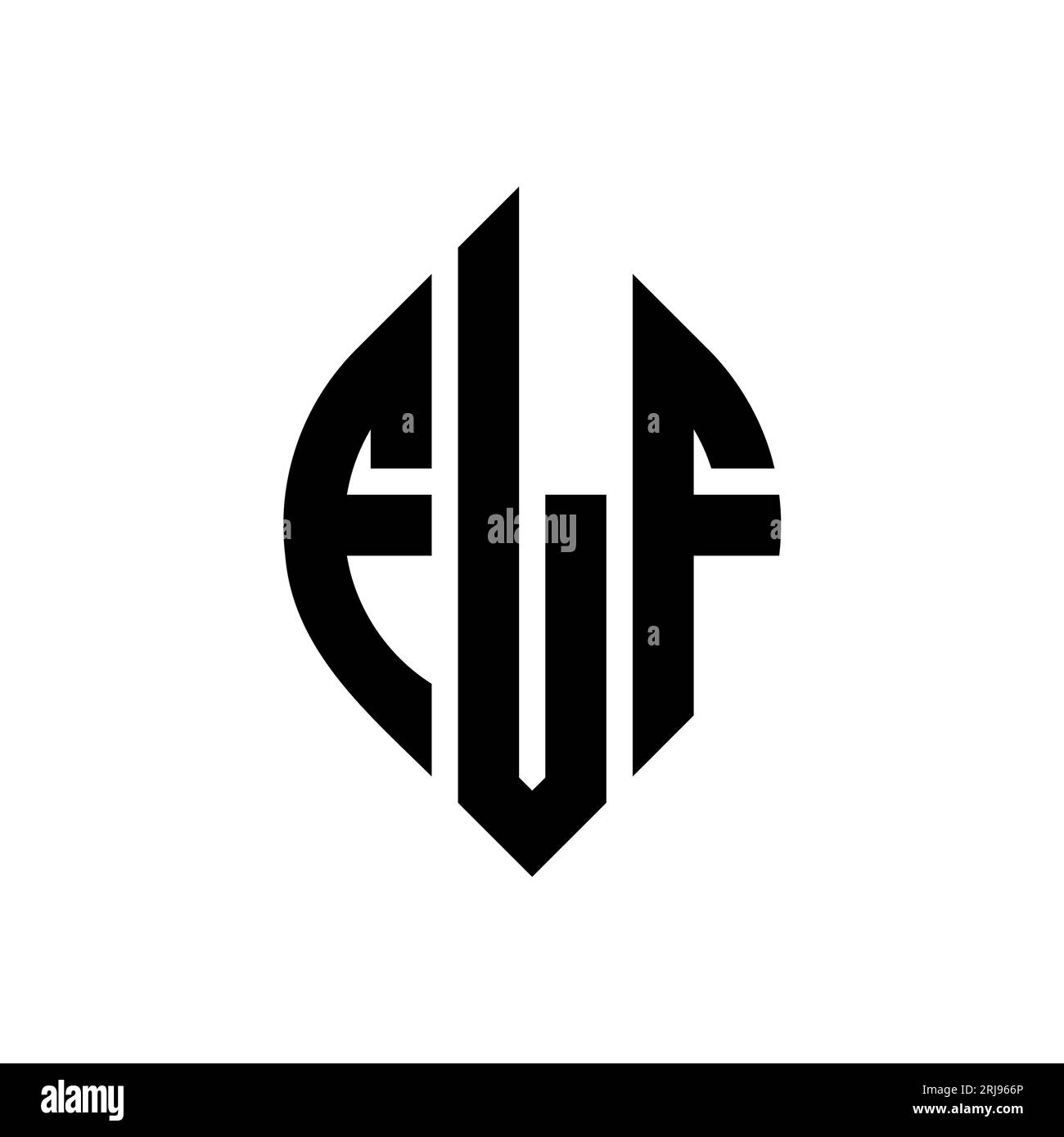 FLF circle letter logo design with circle and ellipse shape. FLF ...