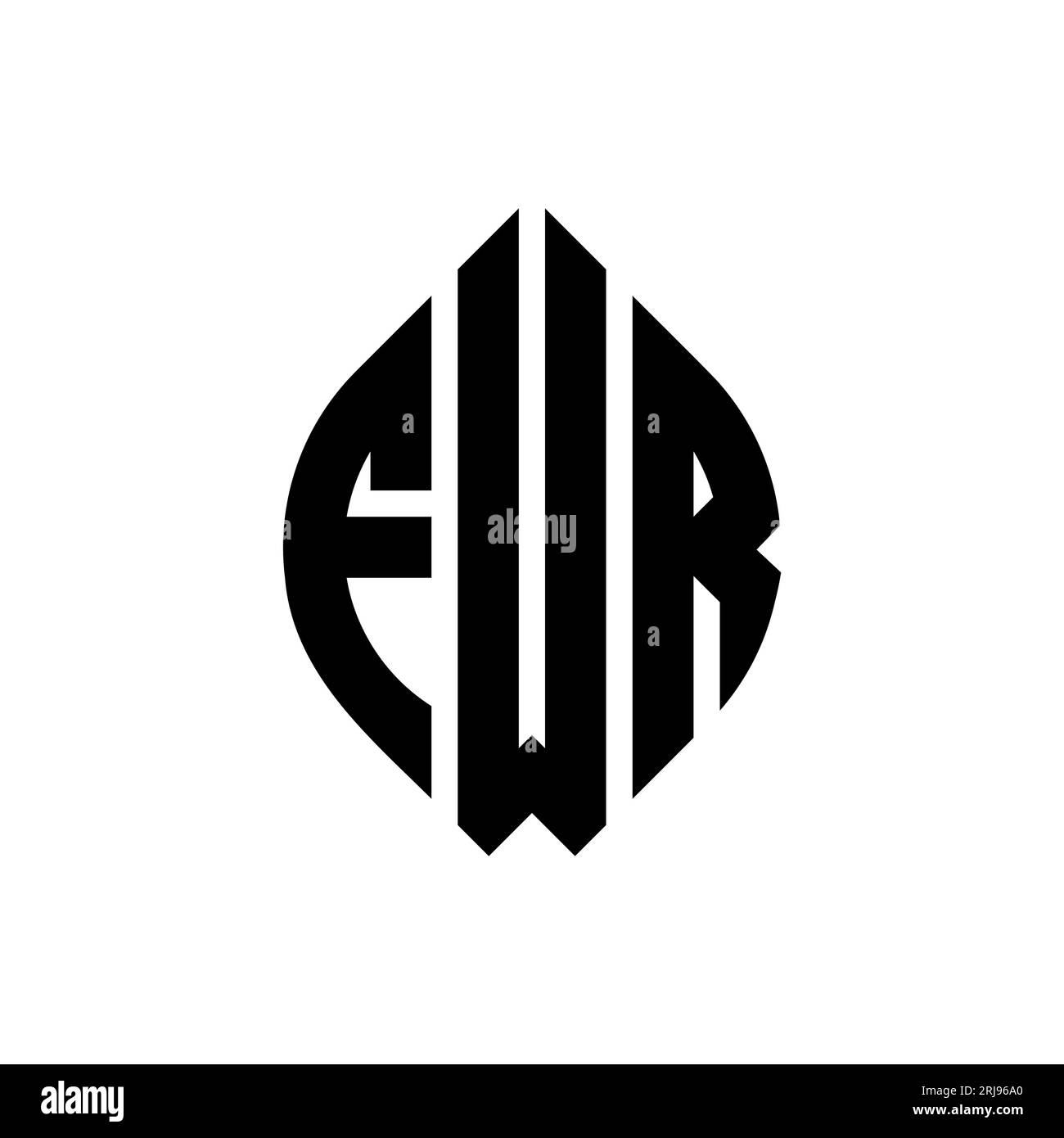 FWR circle letter logo design with circle and ellipse shape. FWR ...