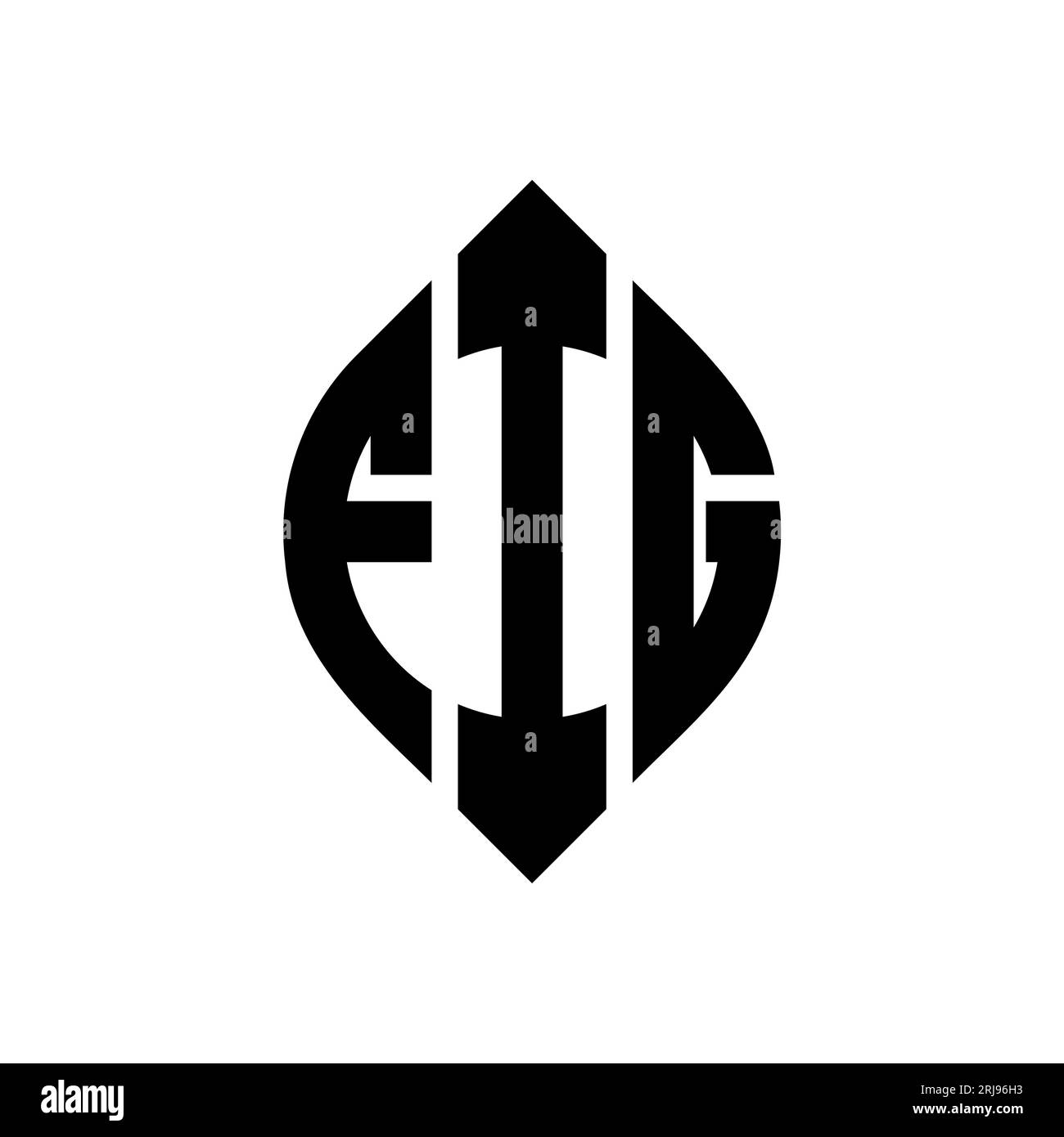 FIG circle letter logo design with circle and ellipse shape. FIG ...