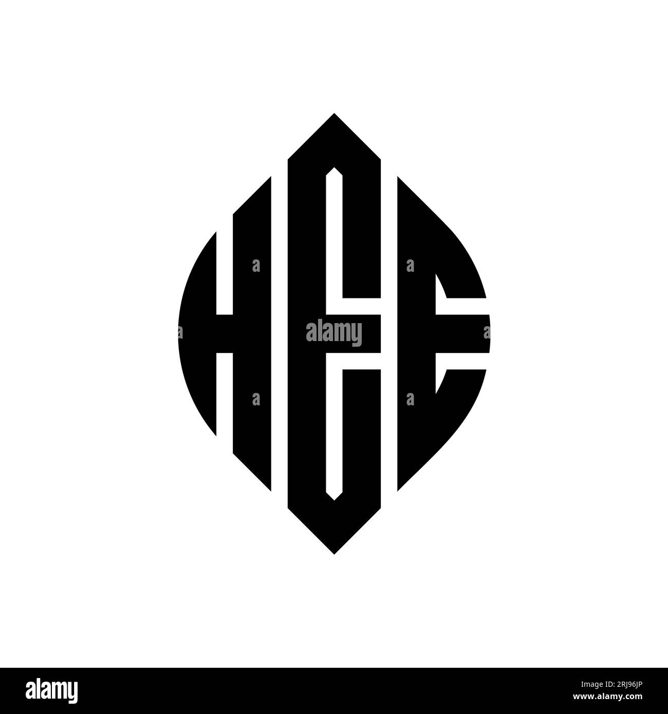 HEE circle letter logo design with circle and ellipse shape. HEE ...