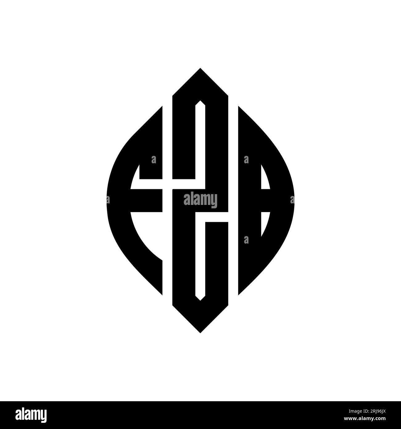FZB circle letter logo design with circle and ellipse shape. FZB ...