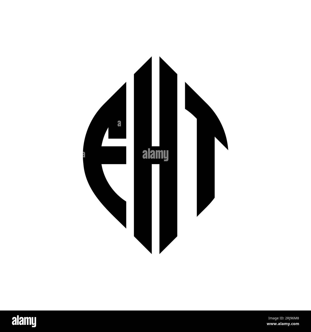 FHT circle letter logo design with circle and ellipse shape. FHT ...