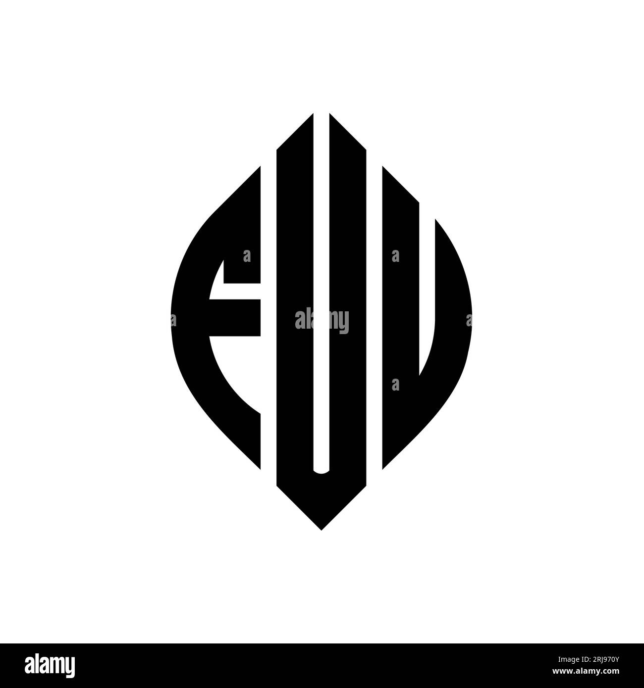 FUU circle letter logo design with circle and ellipse shape. FUU ...