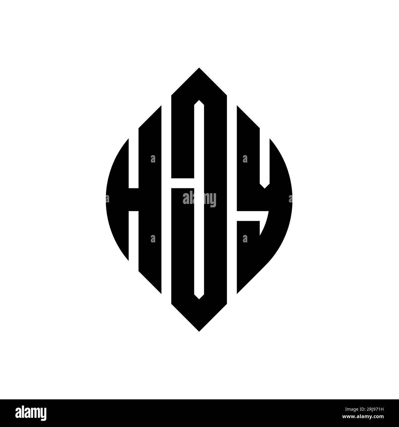 HJY circle letter logo design with circle and ellipse shape. HJY ...