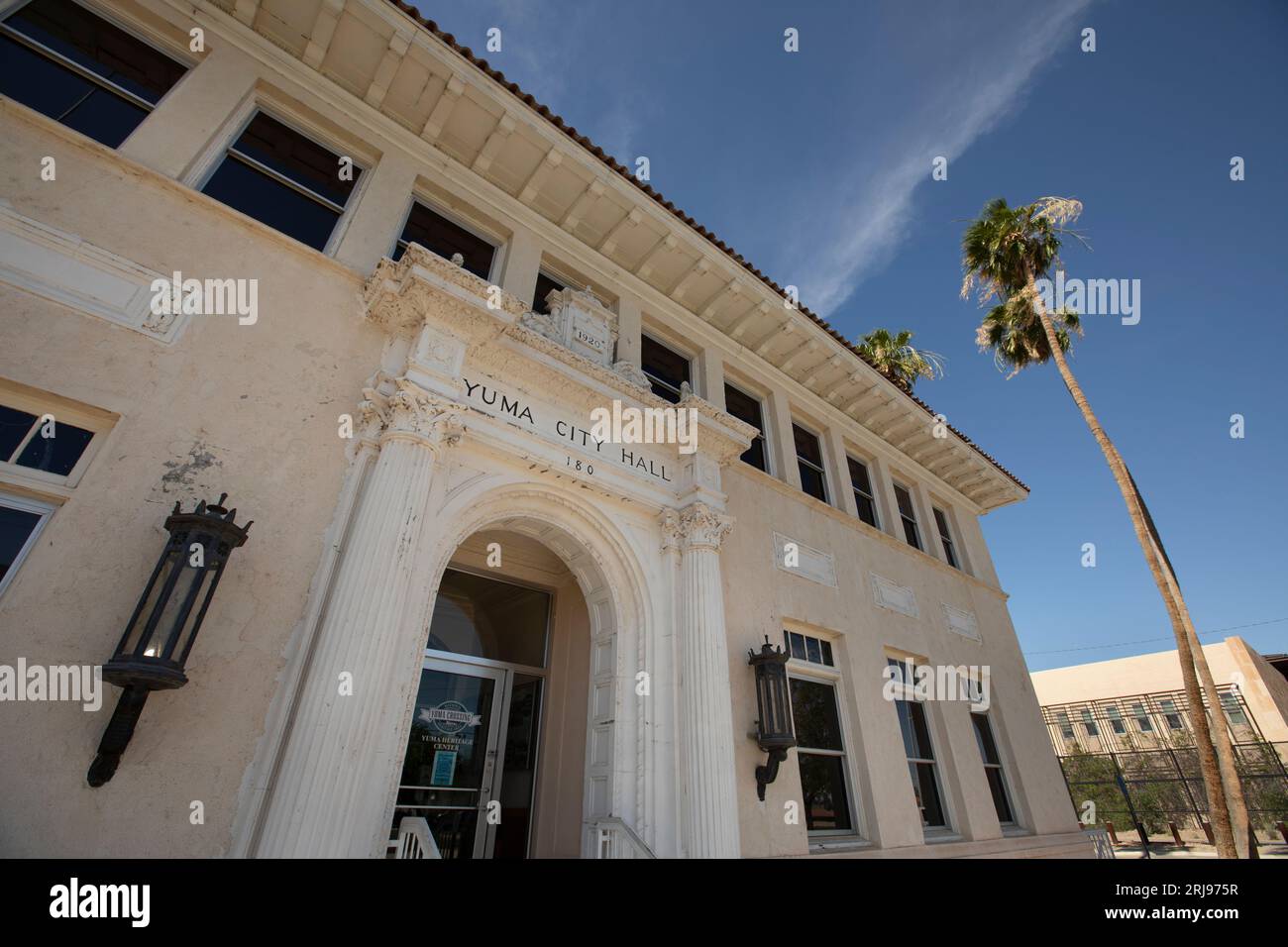 Yuma, Arizona, USA - May 27, 2022: Afternoon sun shines on the historic ...