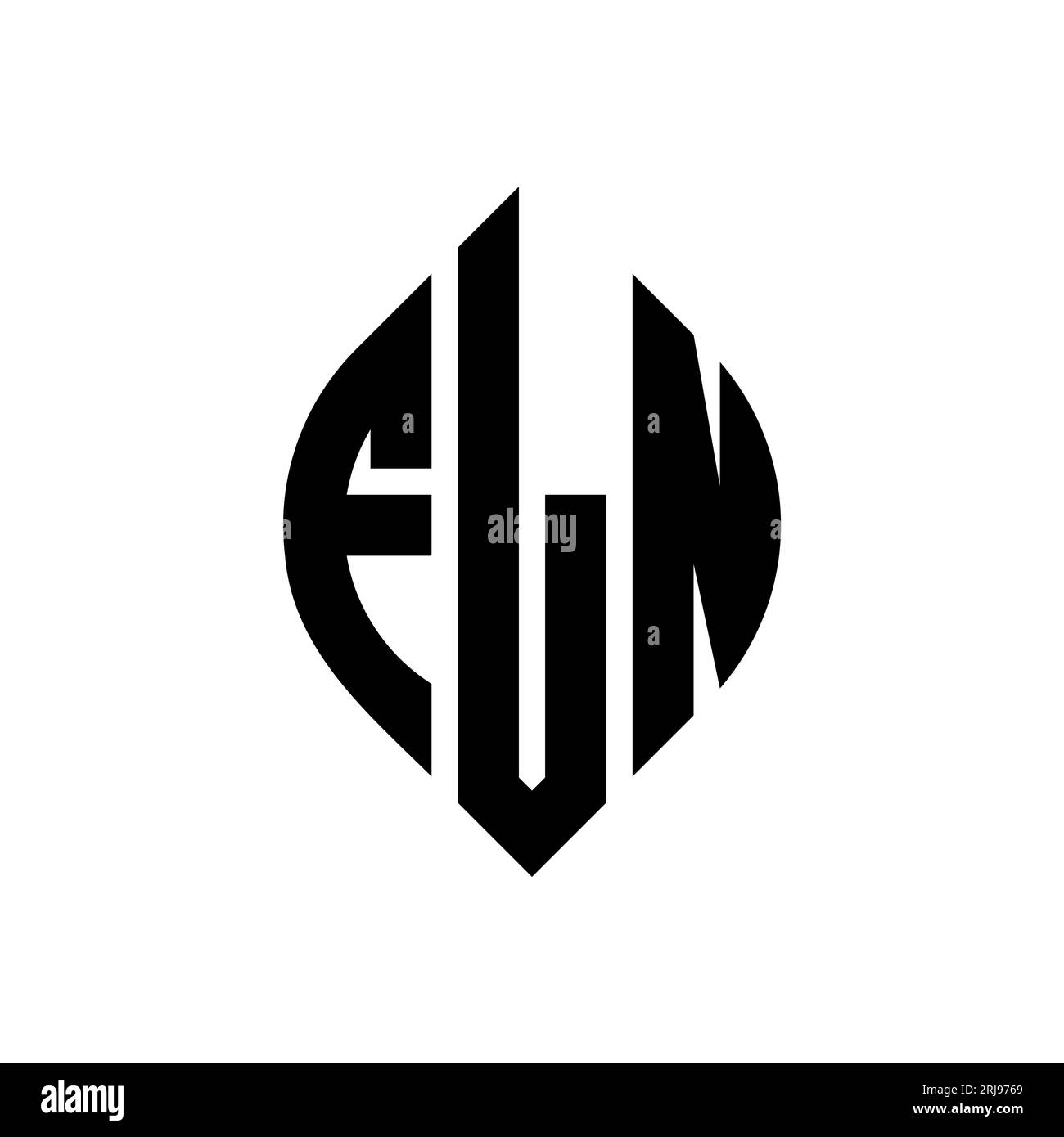 FLN circle letter logo design with circle and ellipse shape. FLN ...