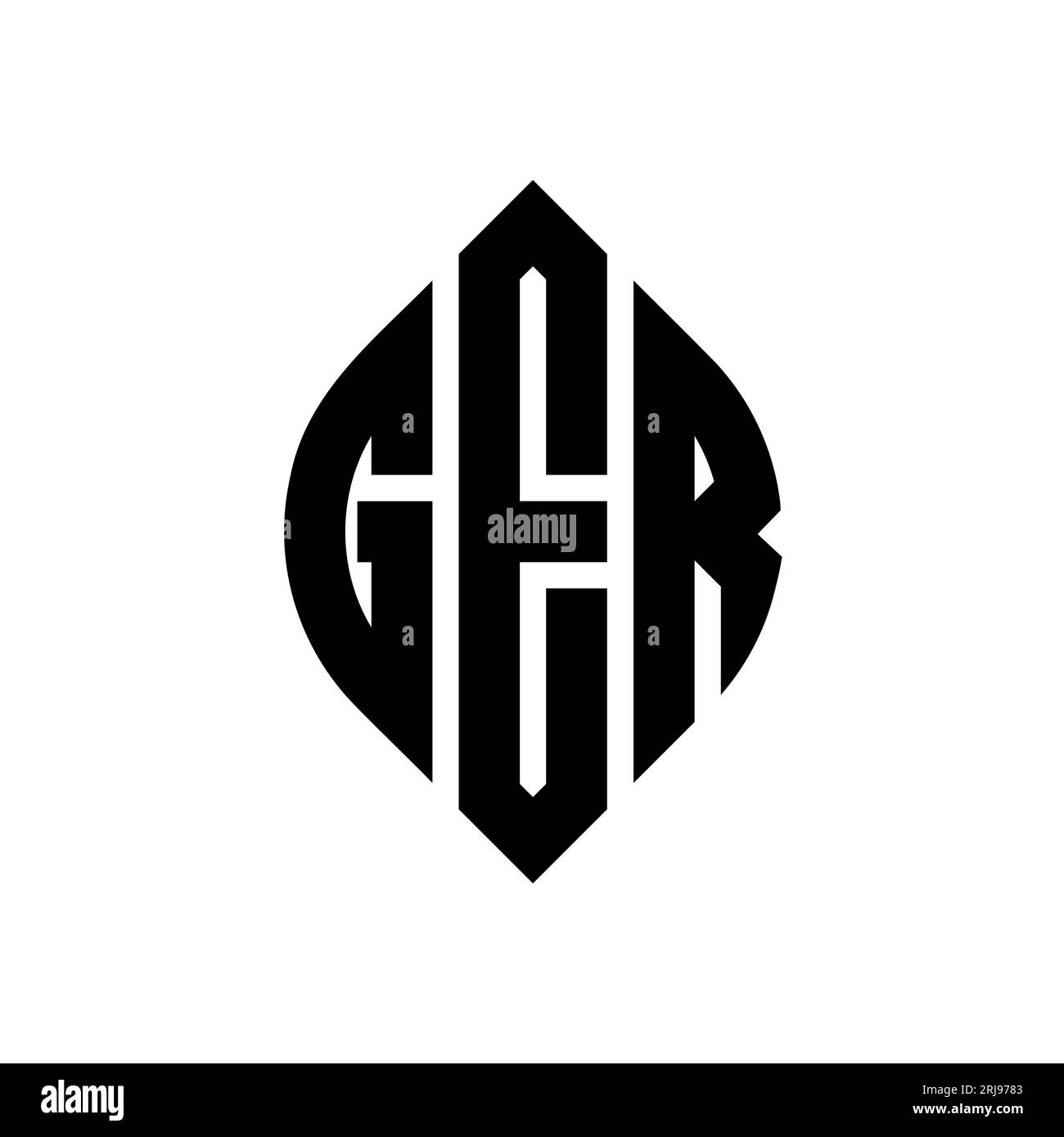 GER circle letter logo design with circle and ellipse shape. GER ...