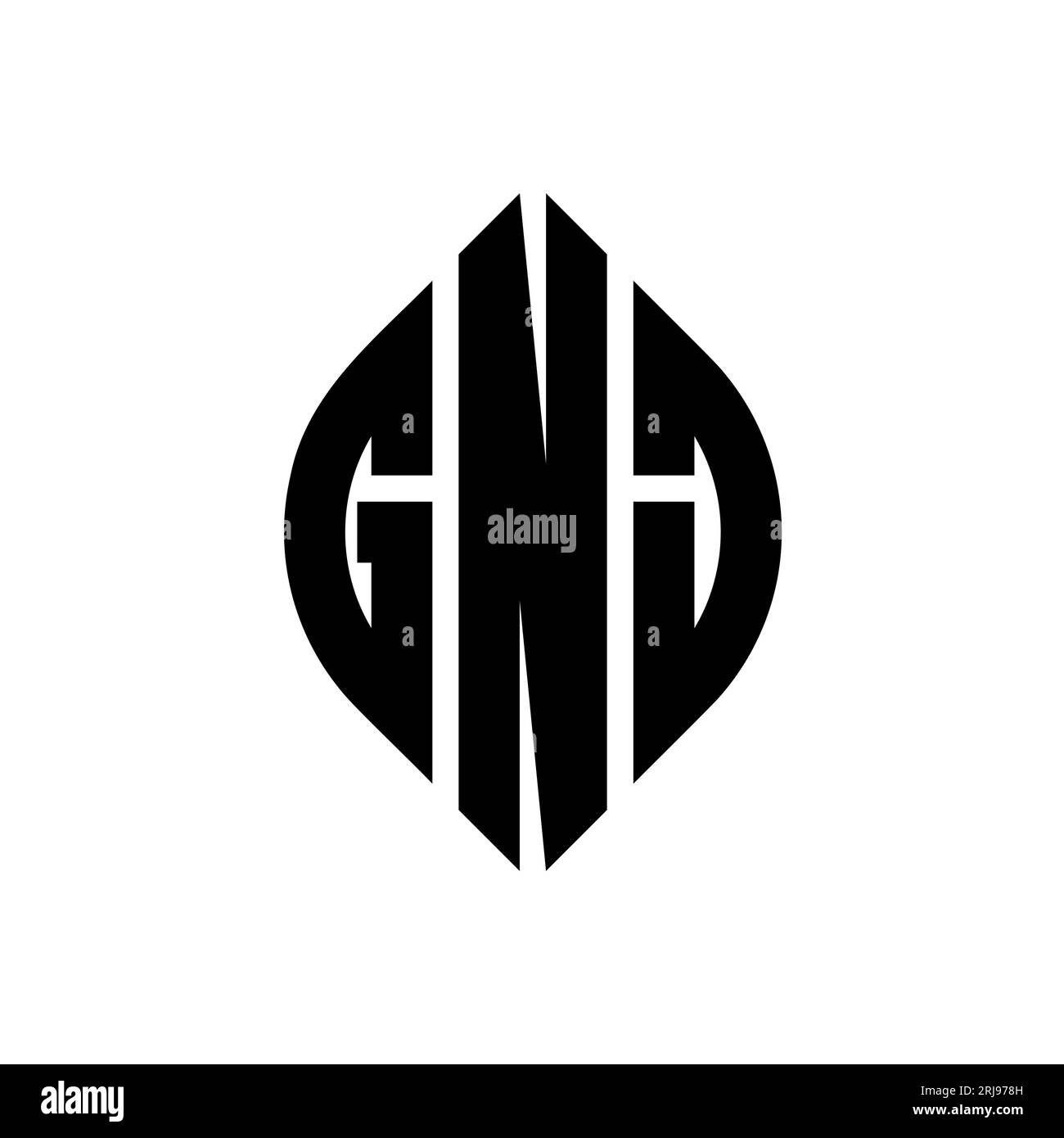 GNJ circle letter logo design with circle and ellipse shape. GNJ ...