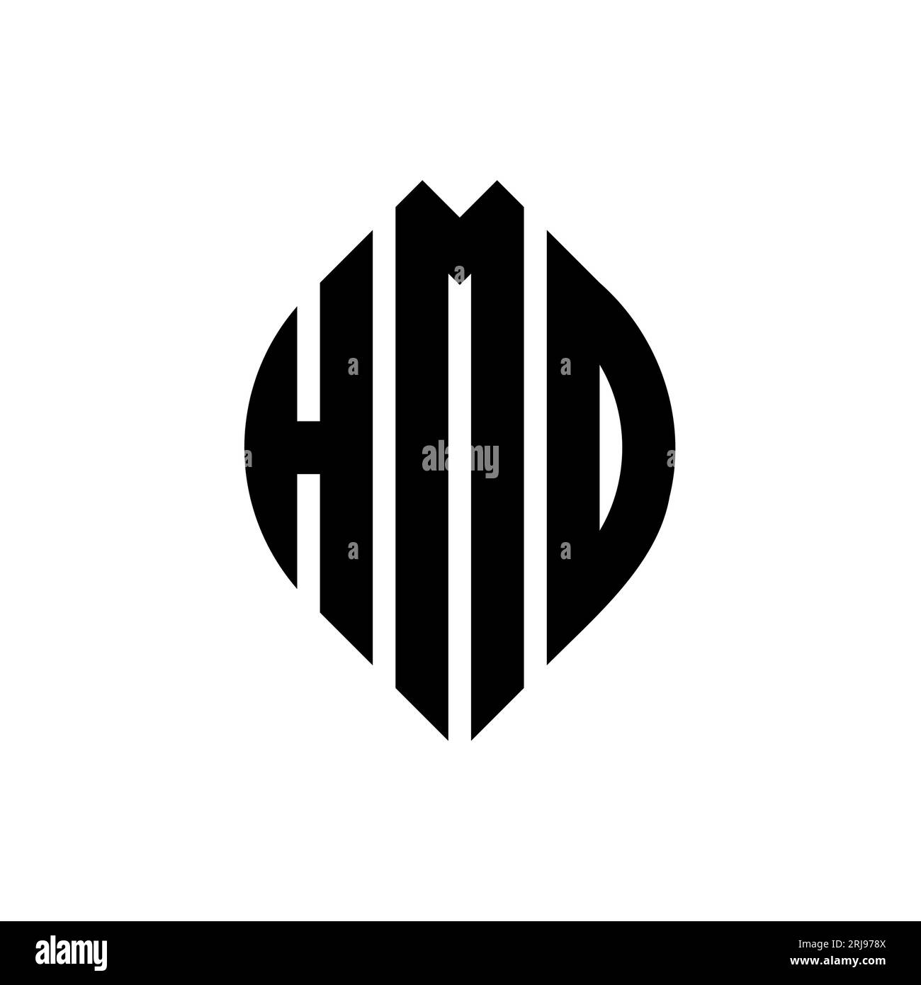 HMO circle letter logo design with circle and ellipse shape. HMO ...