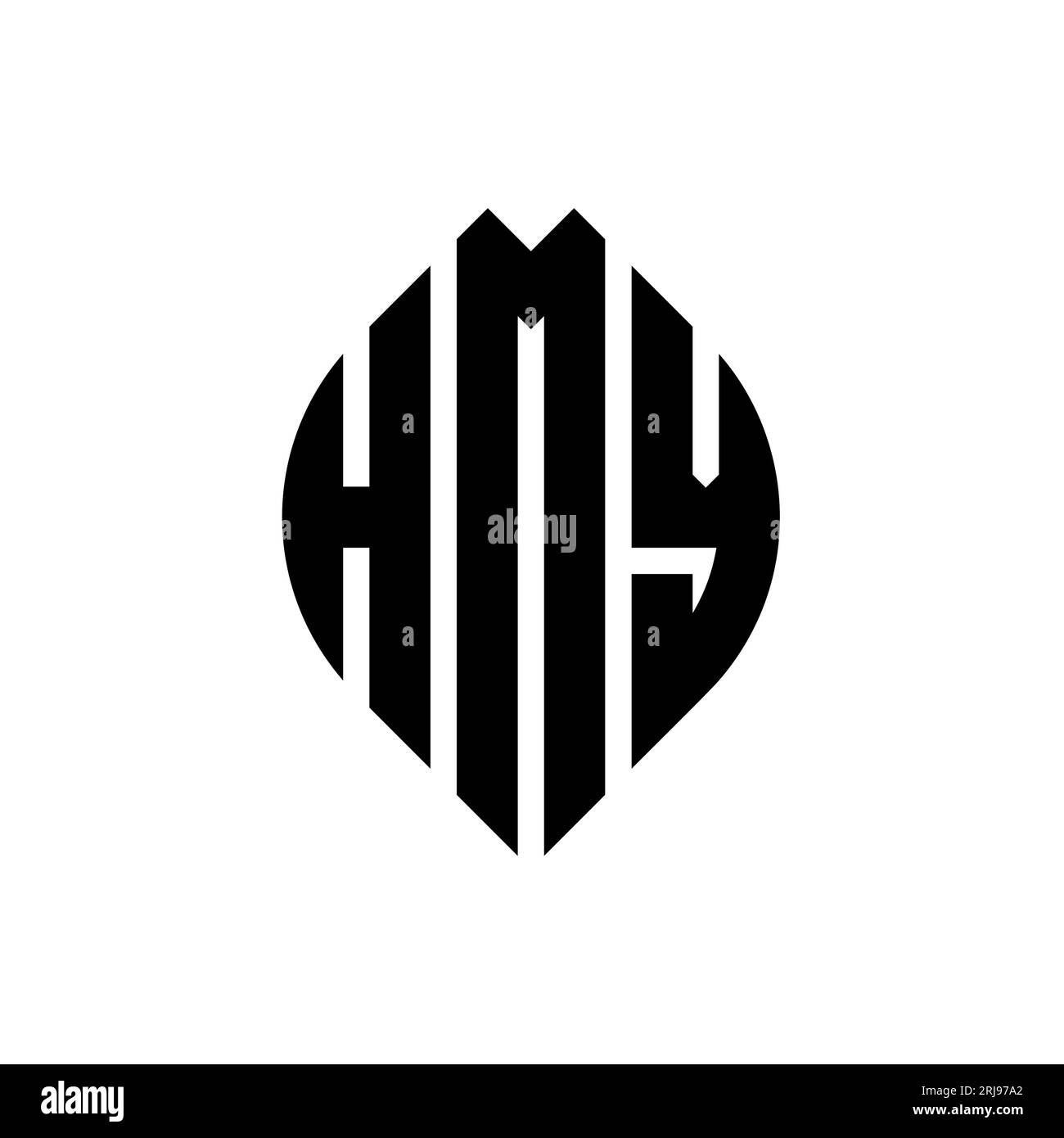 HMY circle letter logo design with circle and ellipse shape. HMY ...