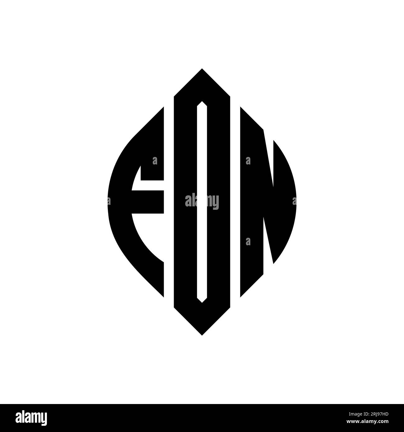 FON circle letter logo design with circle and ellipse shape. FON ...
