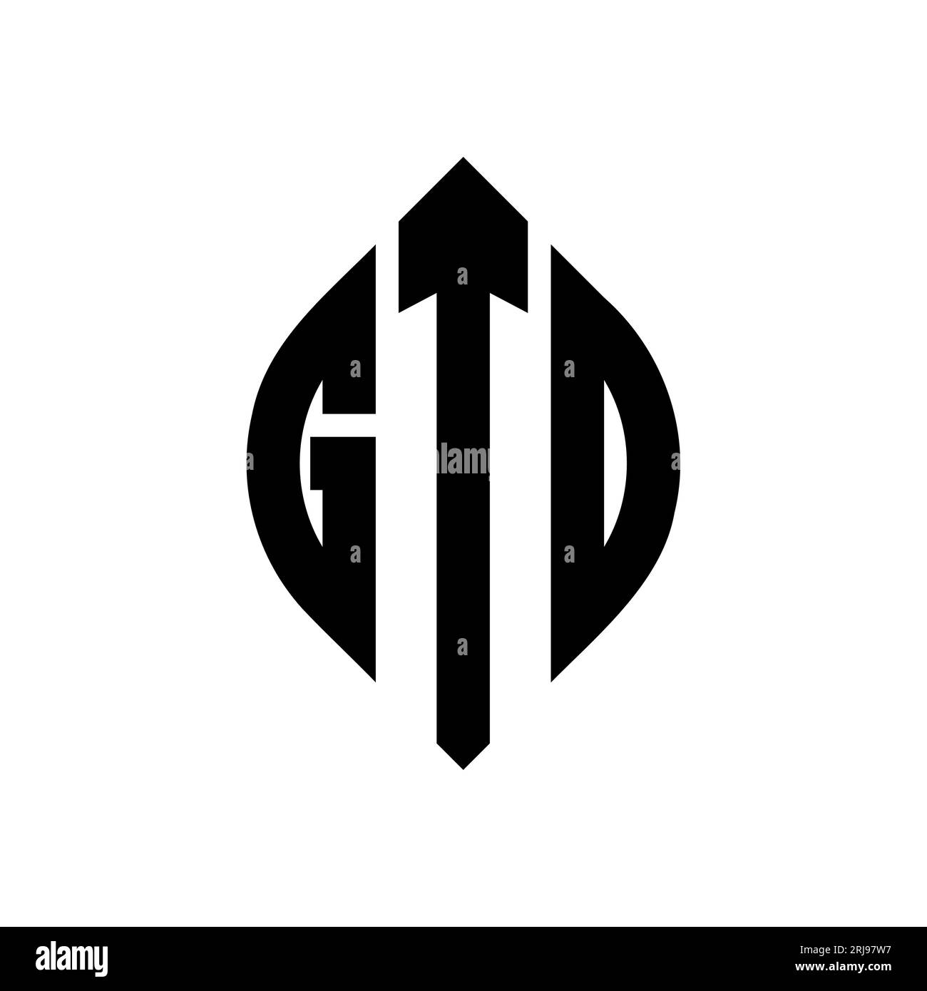GTO circle letter logo design with circle and ellipse shape. GTO ...
