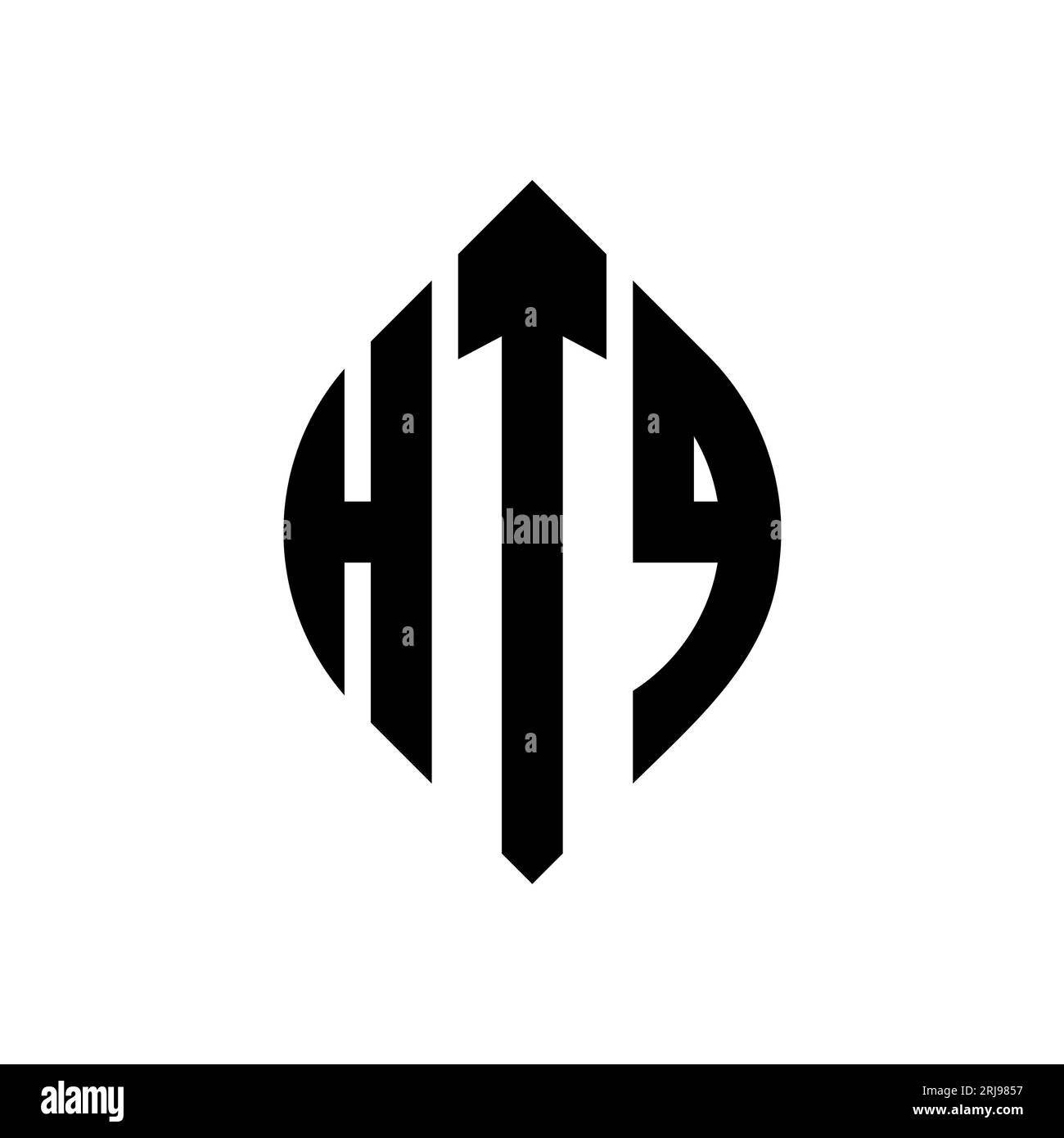 HTQ circle letter logo design with circle and ellipse shape. HTQ ...
