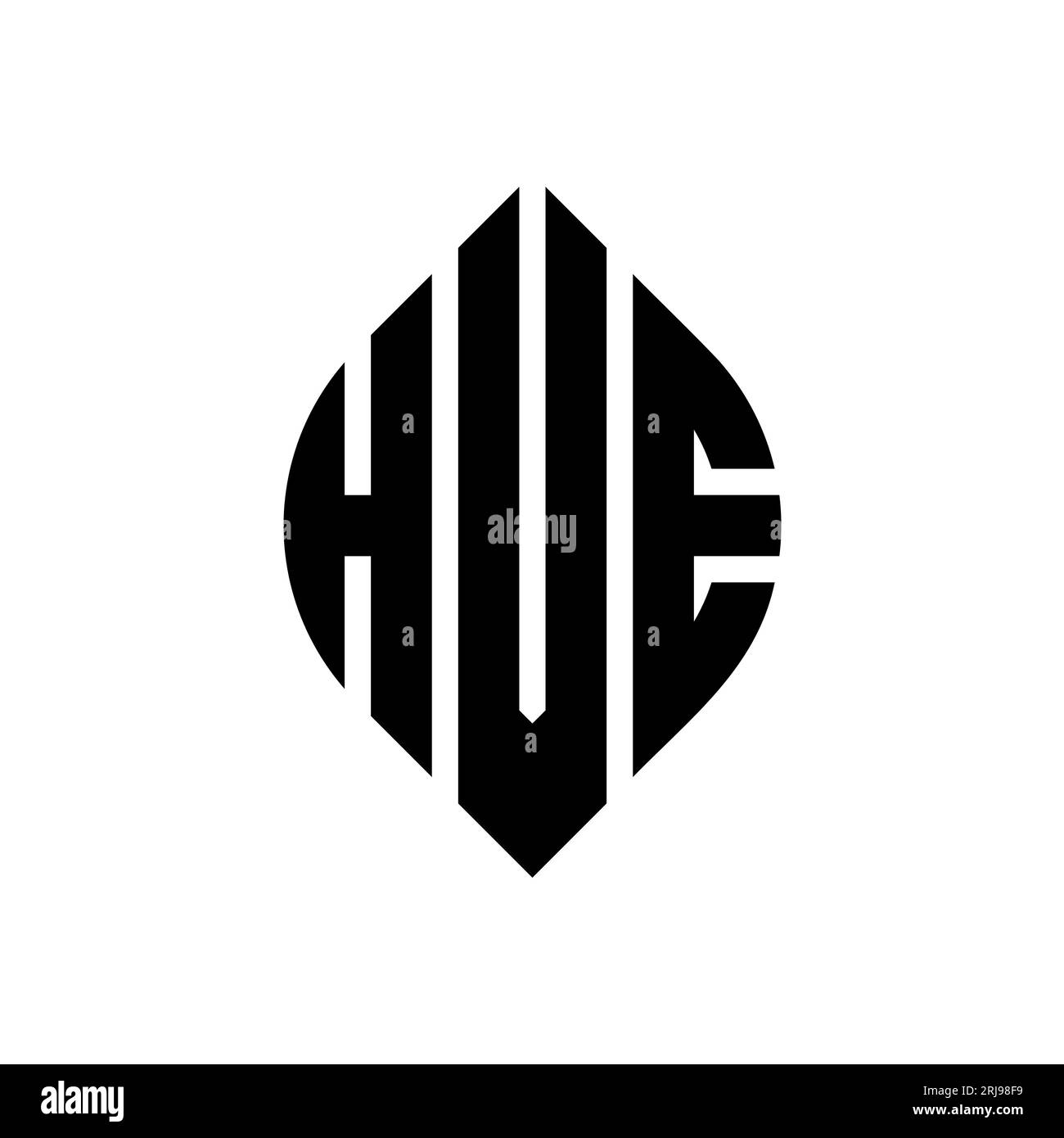 HVE circle letter logo design with circle and ellipse shape. HVE ...