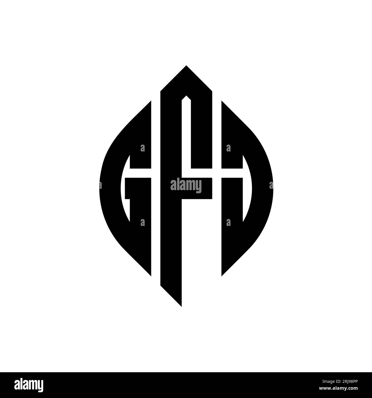 GFJ circle letter logo design with circle and ellipse shape. GFJ ...
