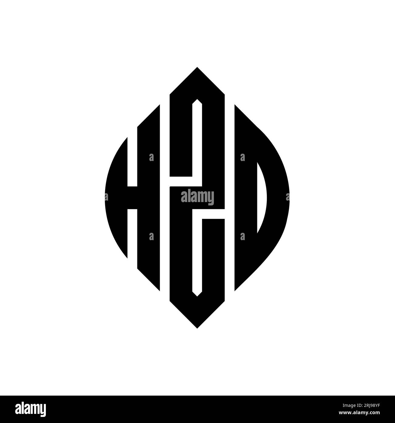 HZO circle letter logo design with circle and ellipse shape. HZO ...